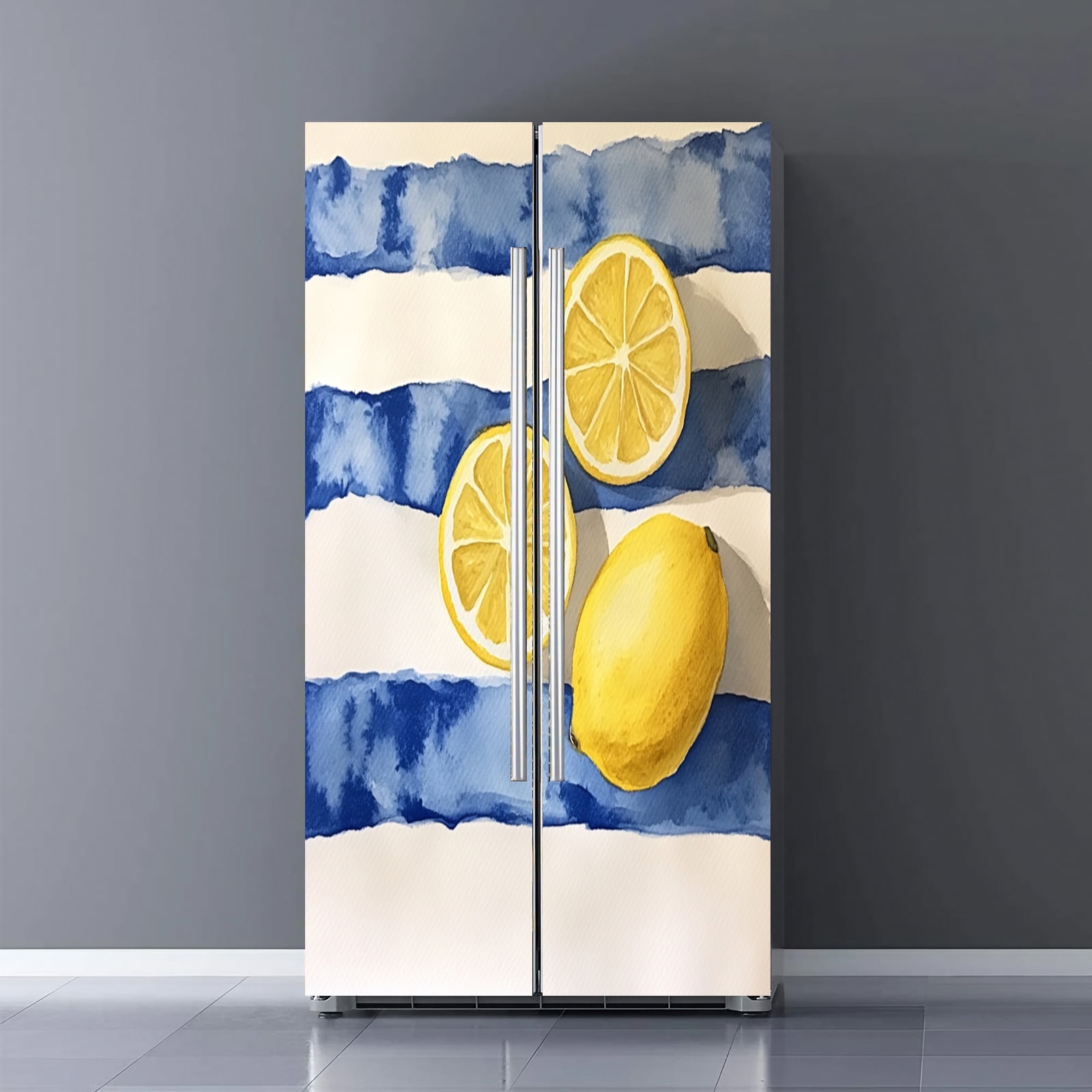 Fridge Door Wrap Vinyl Sticker Decor Front Refrigerator PVC Wallpaper ...