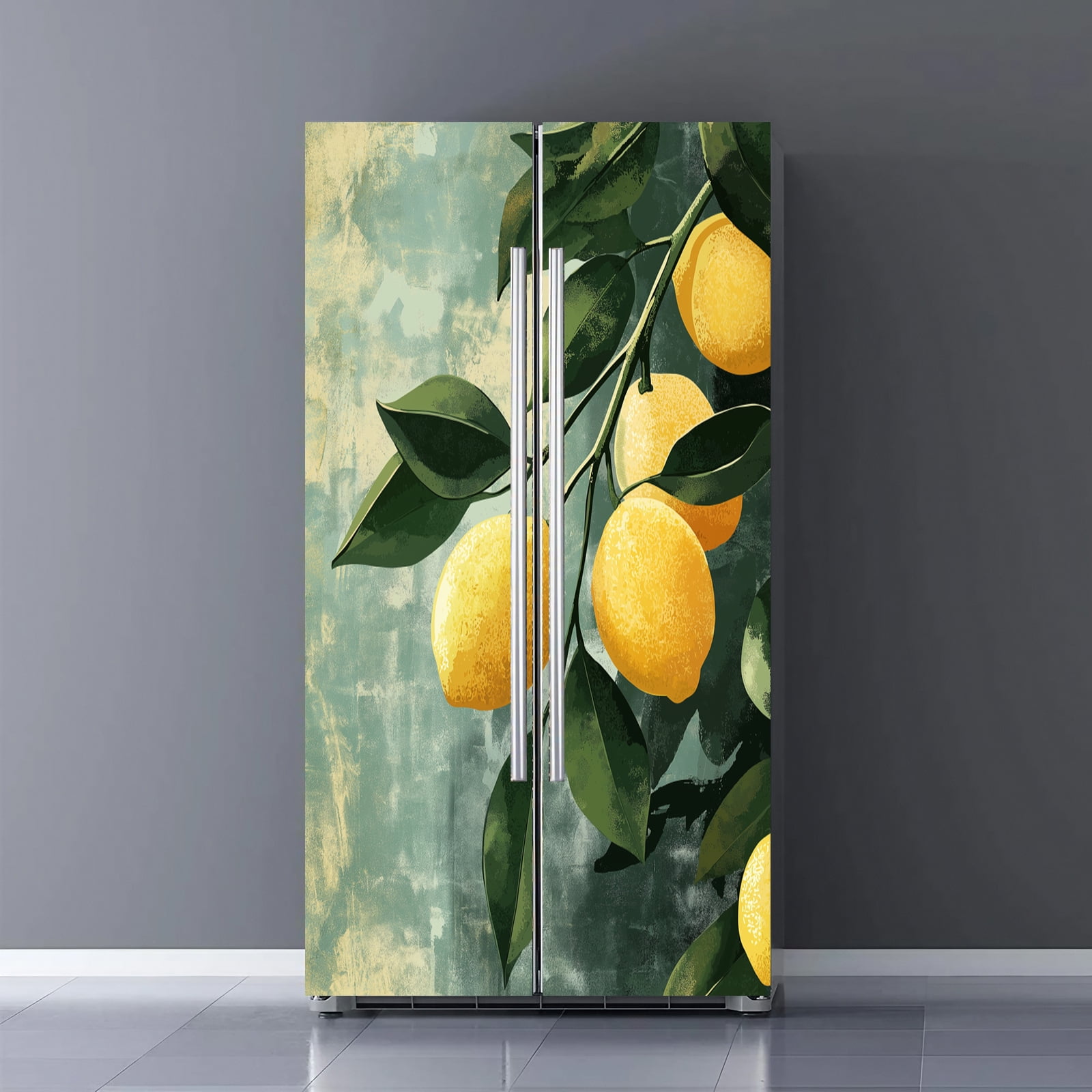 Fridge Door Wrap Vinyl Sticker Decor Front Refrigerator PVC Wallpaper ...