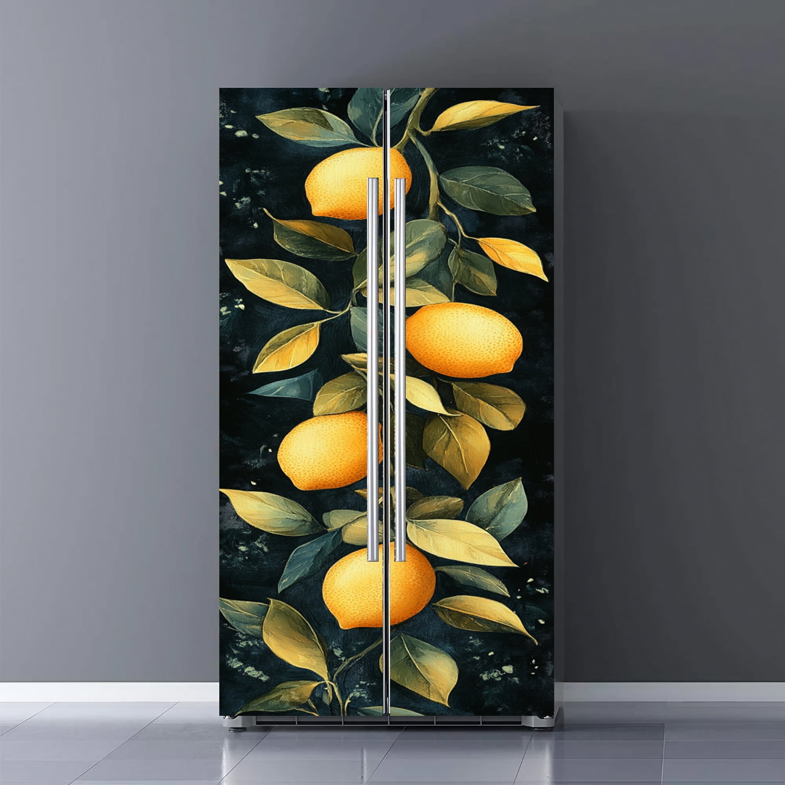 Fridge Door Wrap Vinyl Sticker Decor Front Refrigerator PVC Wallpaper ...