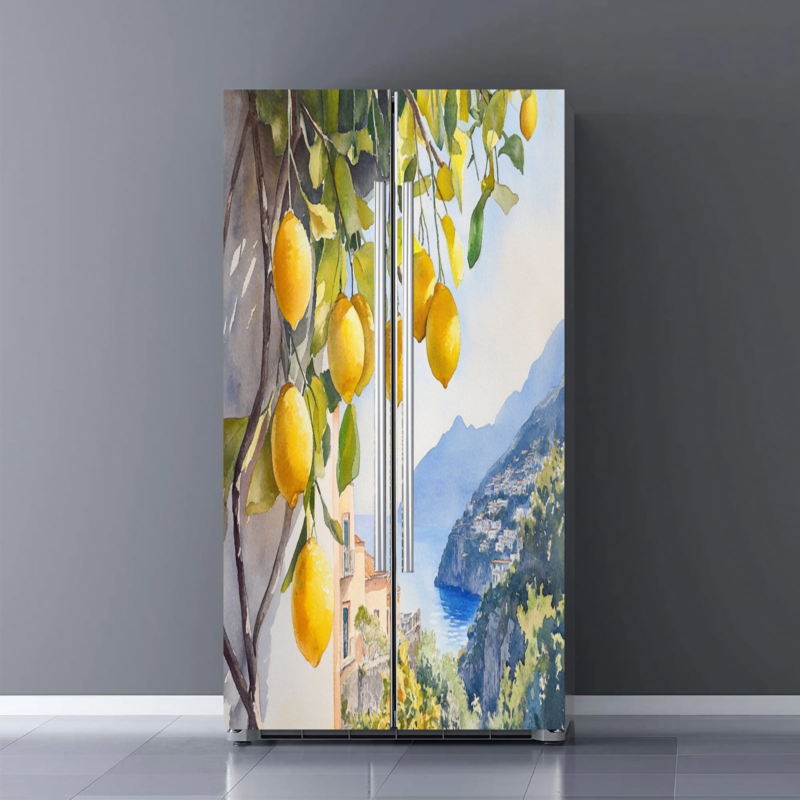 Fridge Door Wrap Vinyl Sticker Decor Front Refrigerator PVC Wallpaper ...