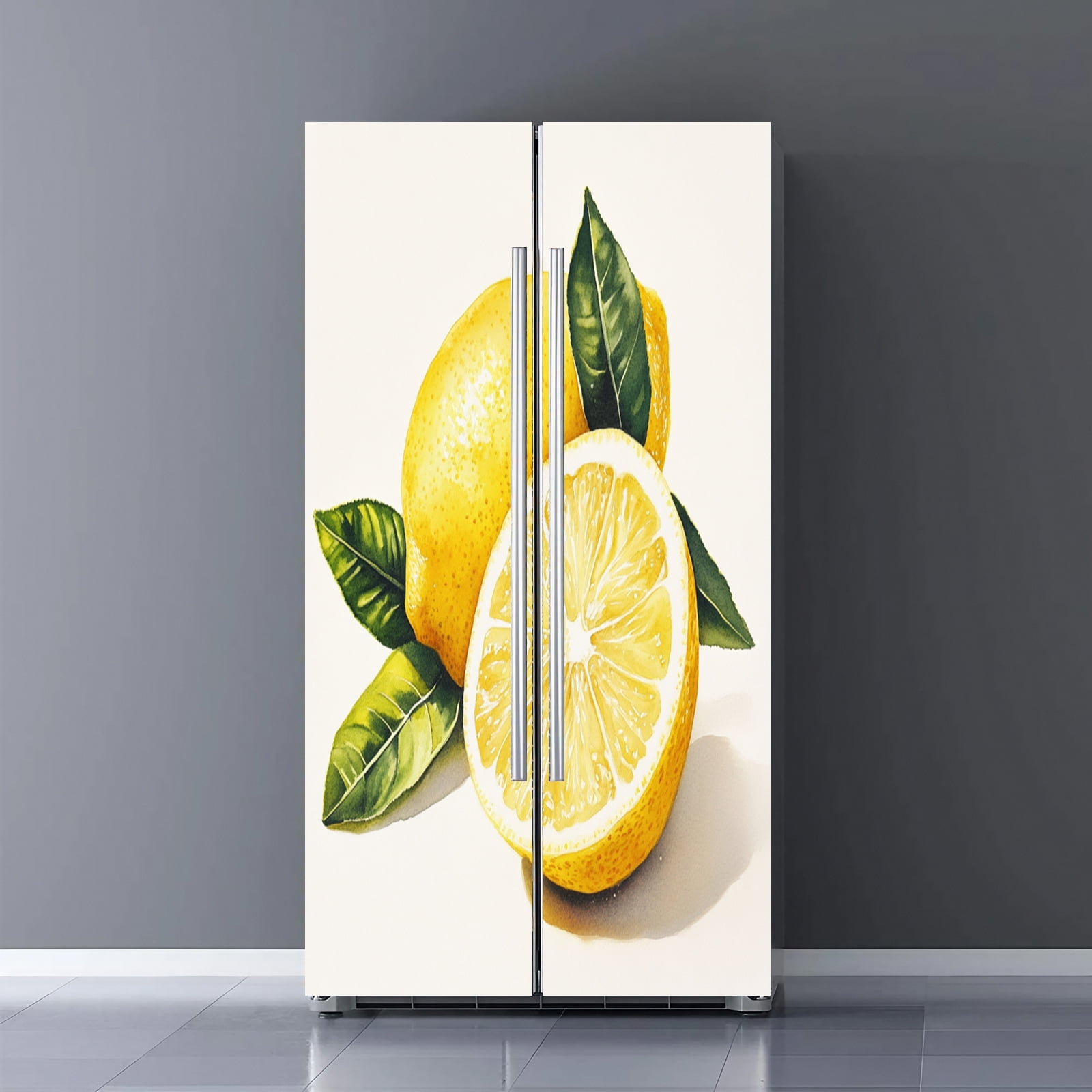 Fridge Door Wrap Vinyl Sticker Decor Front Refrigerator PVC Wallpaper ...