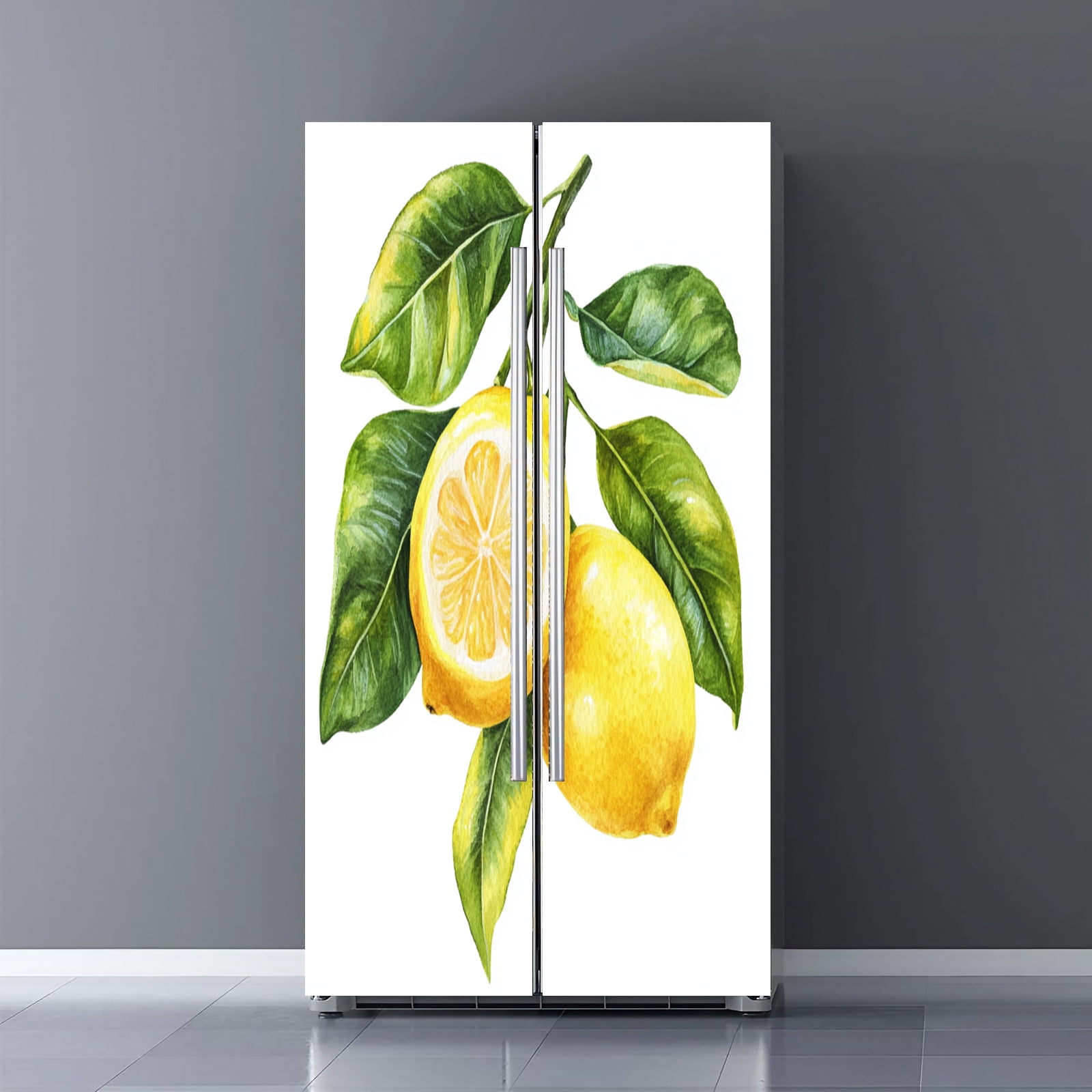 Fridge Door Wrap Vinyl Sticker Decor Front Refrigerator PVC Wallpaper ...