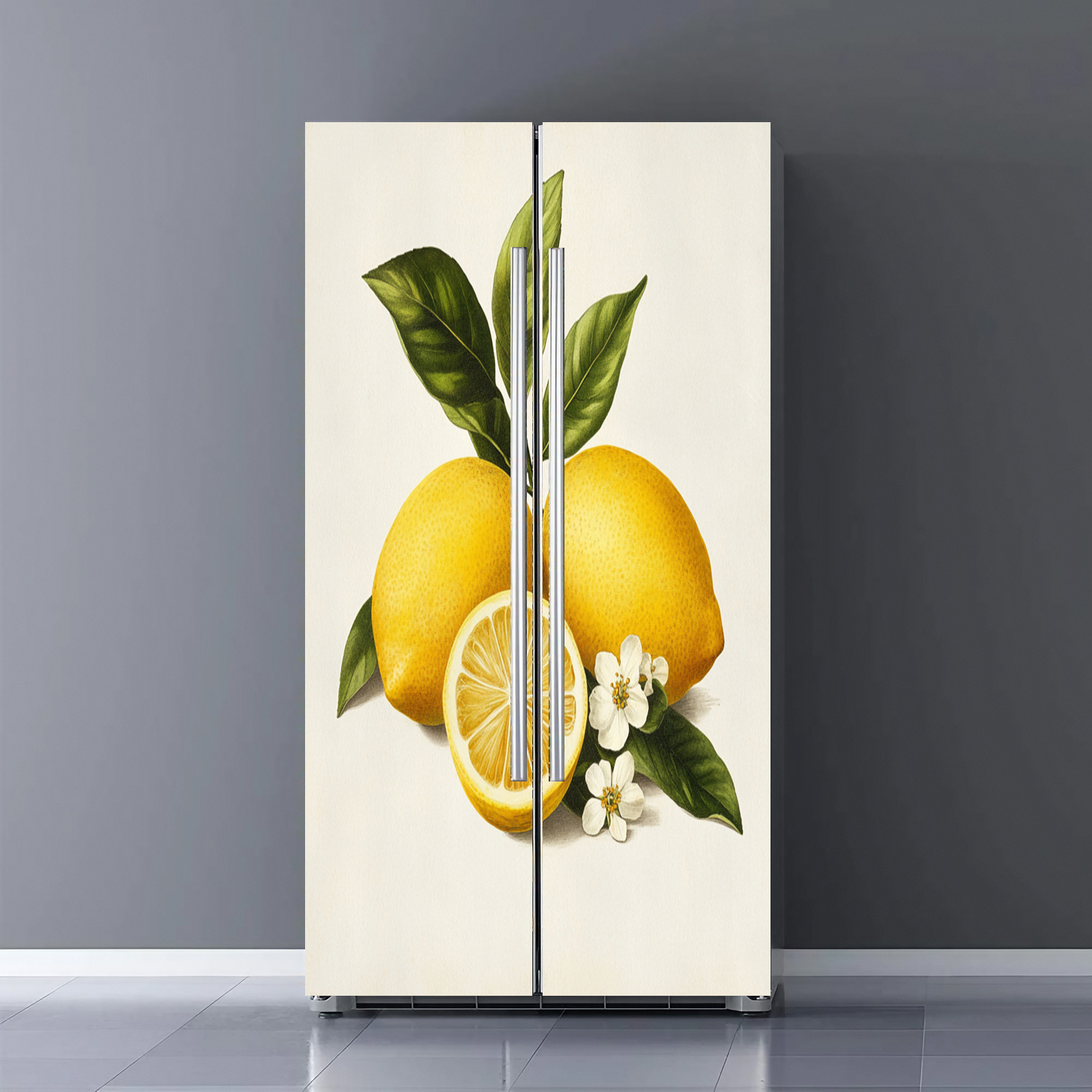 Fridge Door Wrap Vinyl Sticker Decor Front Refrigerator PVC Wallpaper ...