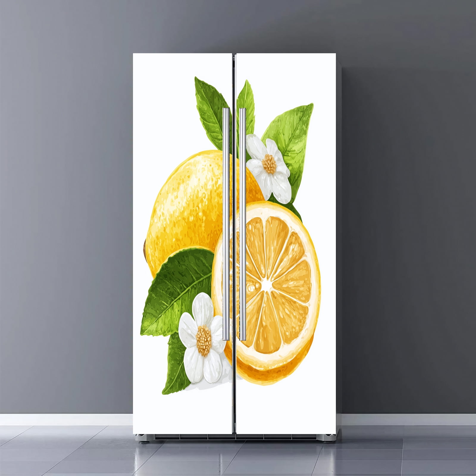 Fridge Door Wrap Vinyl Sticker Decor Front Refrigerator PVC Wallpaper ...