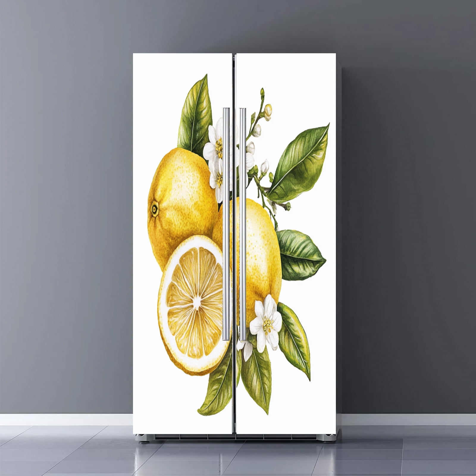 Fridge Door Wrap Vinyl Sticker Decor Front Refrigerator PVC Wallpaper ...