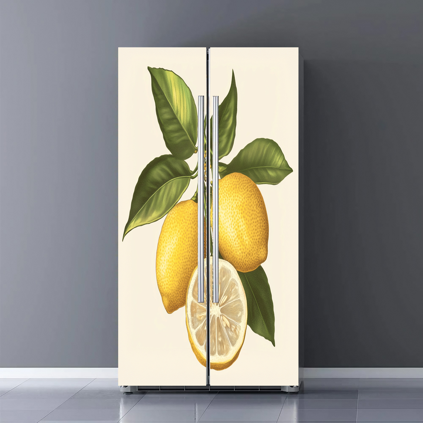 Fridge Door Wrap Vinyl Sticker Decor Front Refrigerator PVC Wallpaper ...