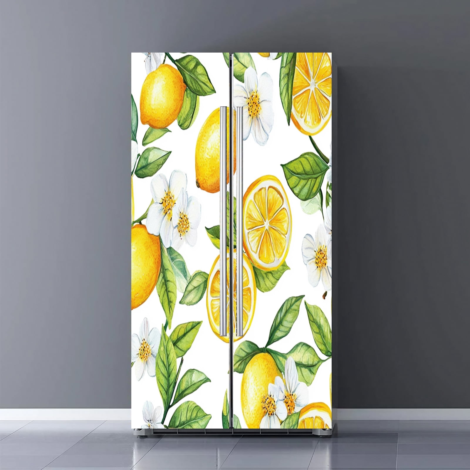 Fridge Door Wrap Vinyl Sticker Decor Front Refrigerator PVC Wallpaper ...