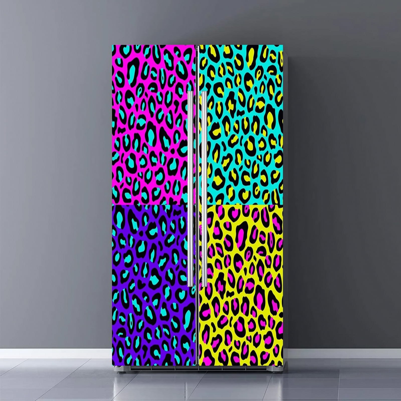 Fridge Door Wrap Vinyl Sticker Decor Front Refrigerator PVC Wallpaper ...