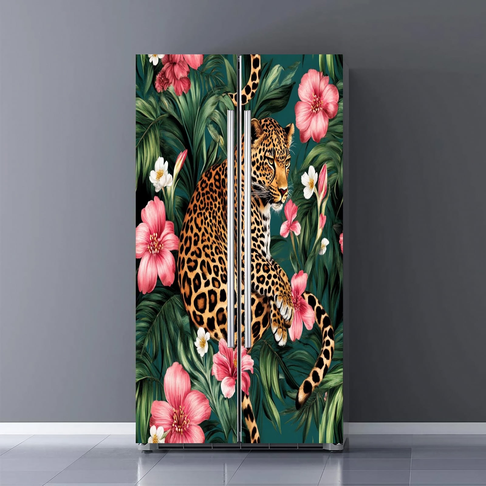 Fridge Door Wrap Vinyl Sticker Decor Front Refrigerator PVC Wallpaper ...