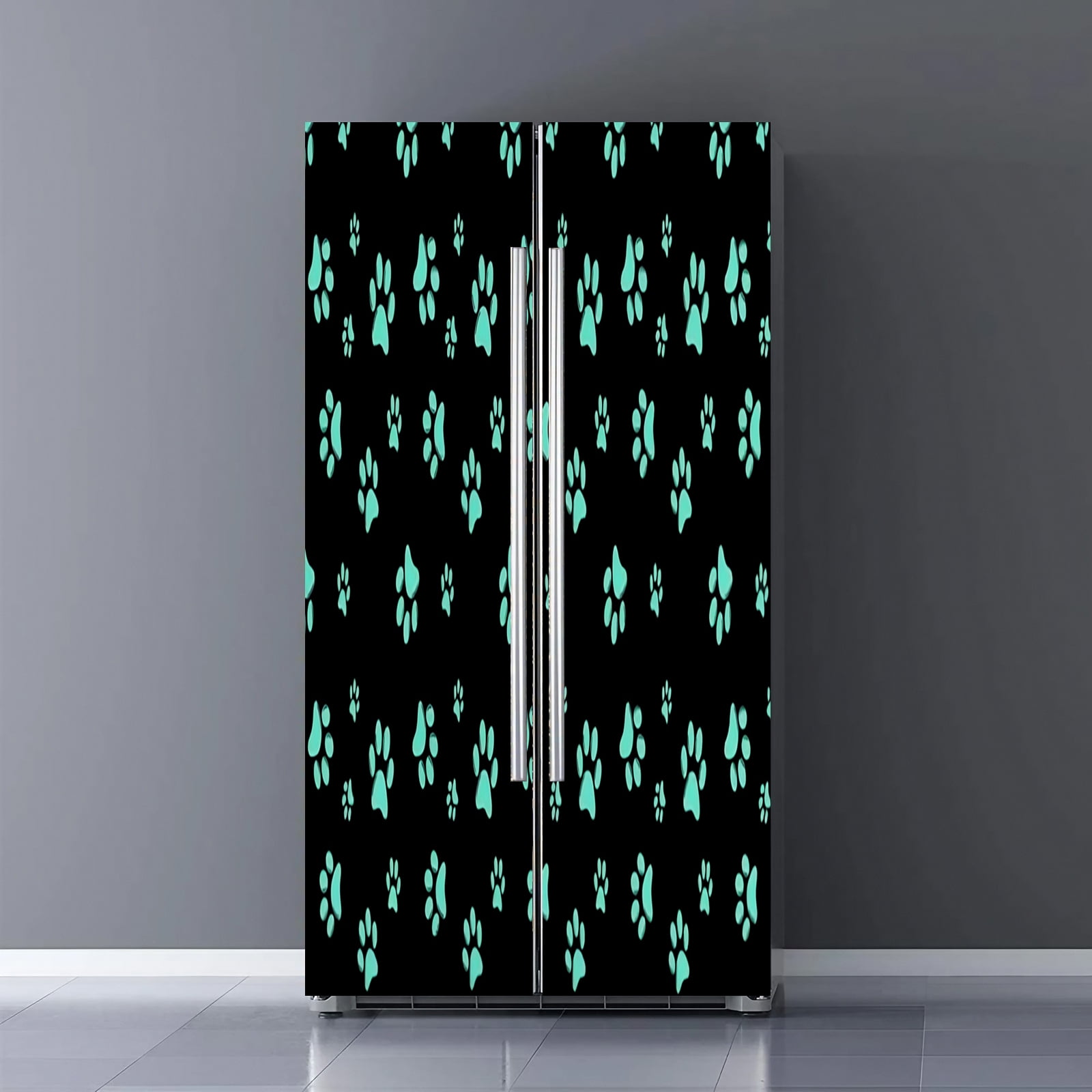 Fridge Door Wrap Vinyl Sticker Decor Front Refrigerator PVC Wallpaper ...
