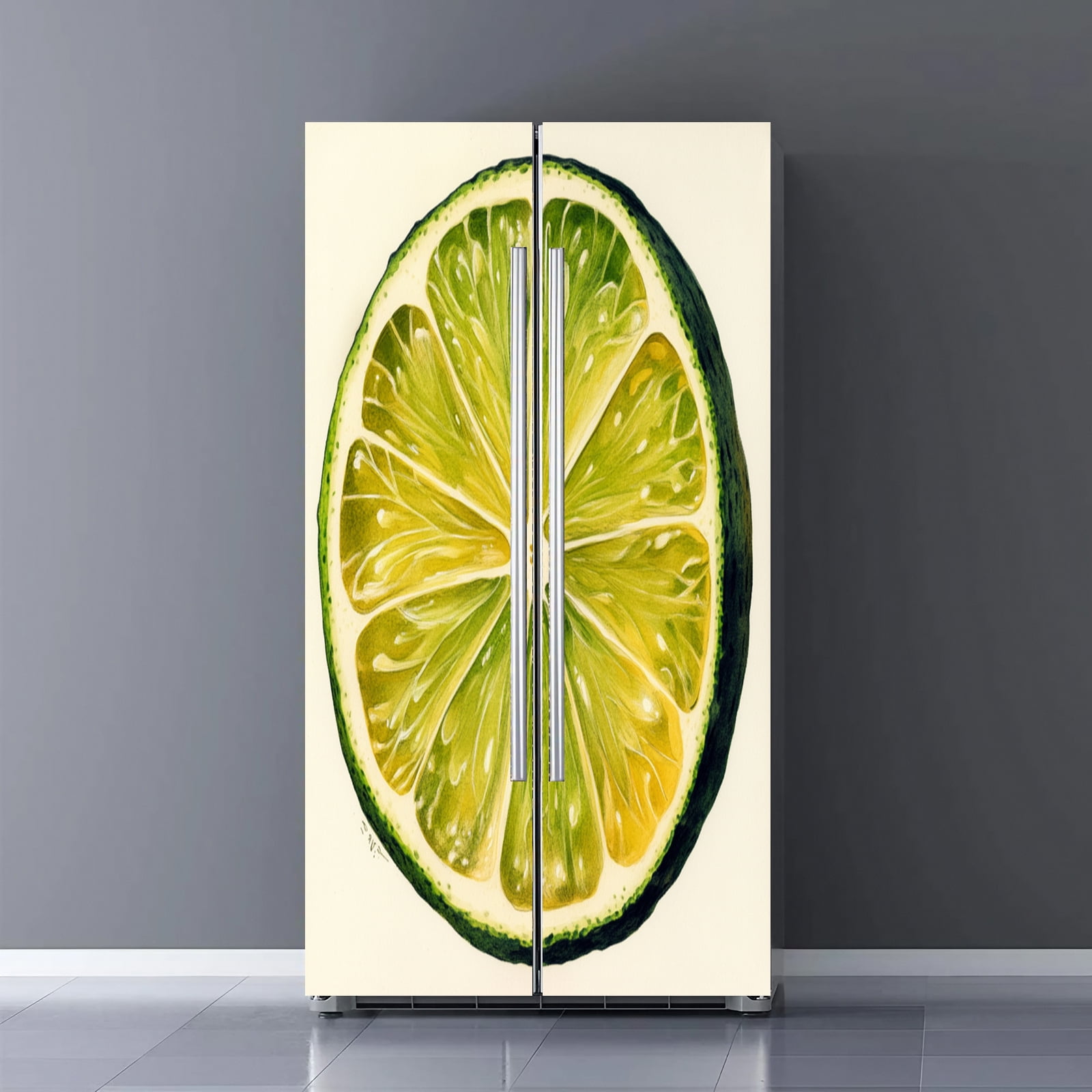Fridge Door Wrap Vinyl Sticker Decor Front Refrigerator PVC Wallpaper ...
