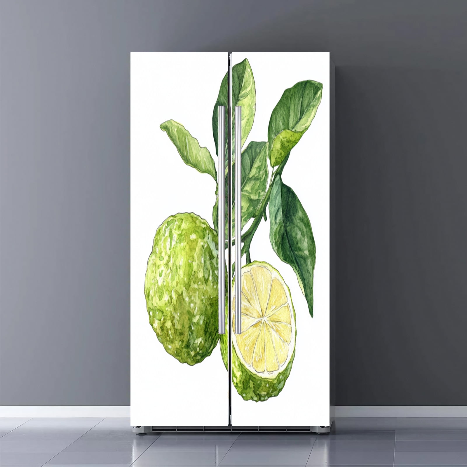 Fridge Door Wrap Vinyl Sticker Decor Front Refrigerator PVC Wallpaper ...