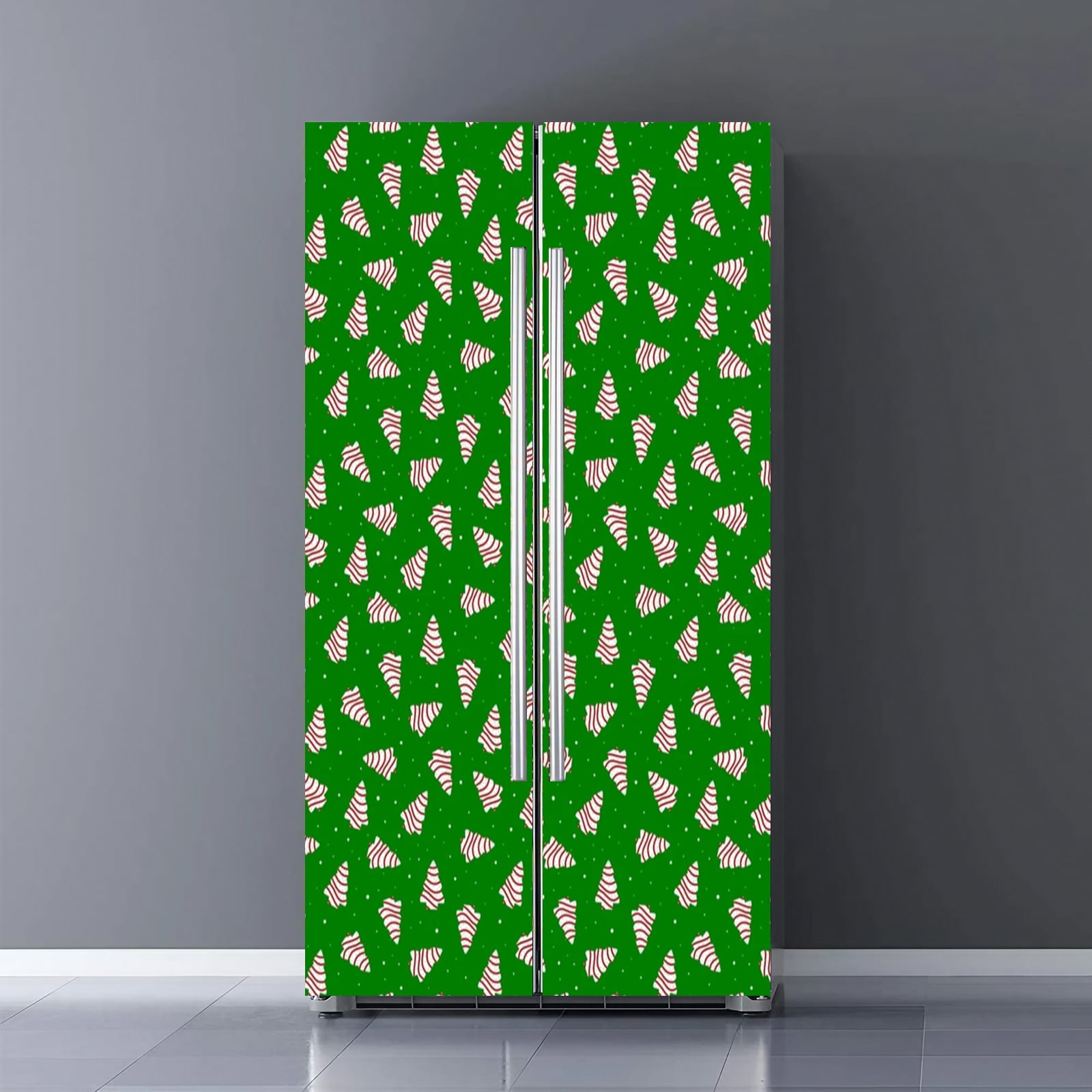 Fridge Door Wrap Vinyl Sticker Decor Front Refrigerator PVC Wallpaper ...