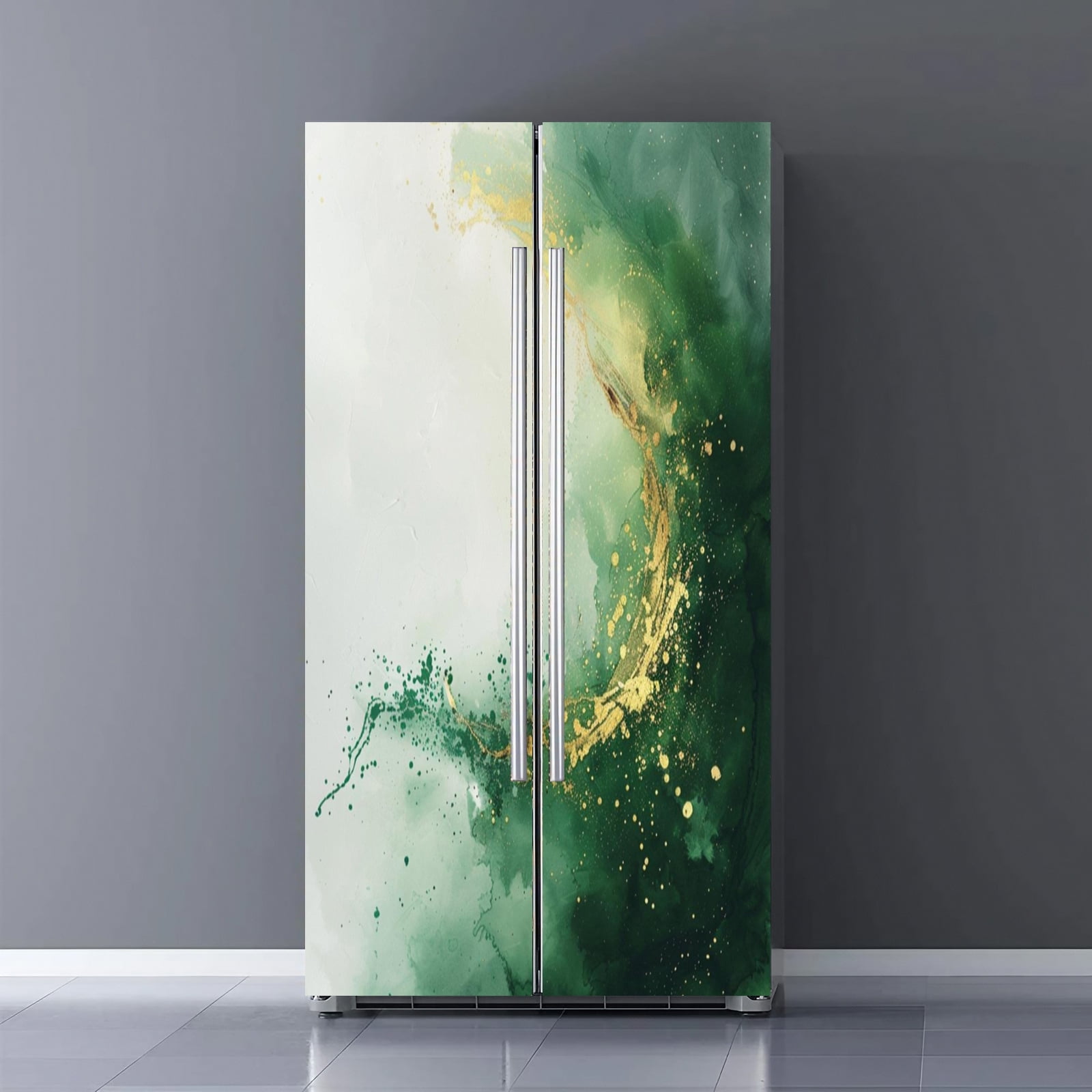 Fridge Door Wrap Vinyl Sticker Decor Front Refrigerator PVC Wallpaper ...