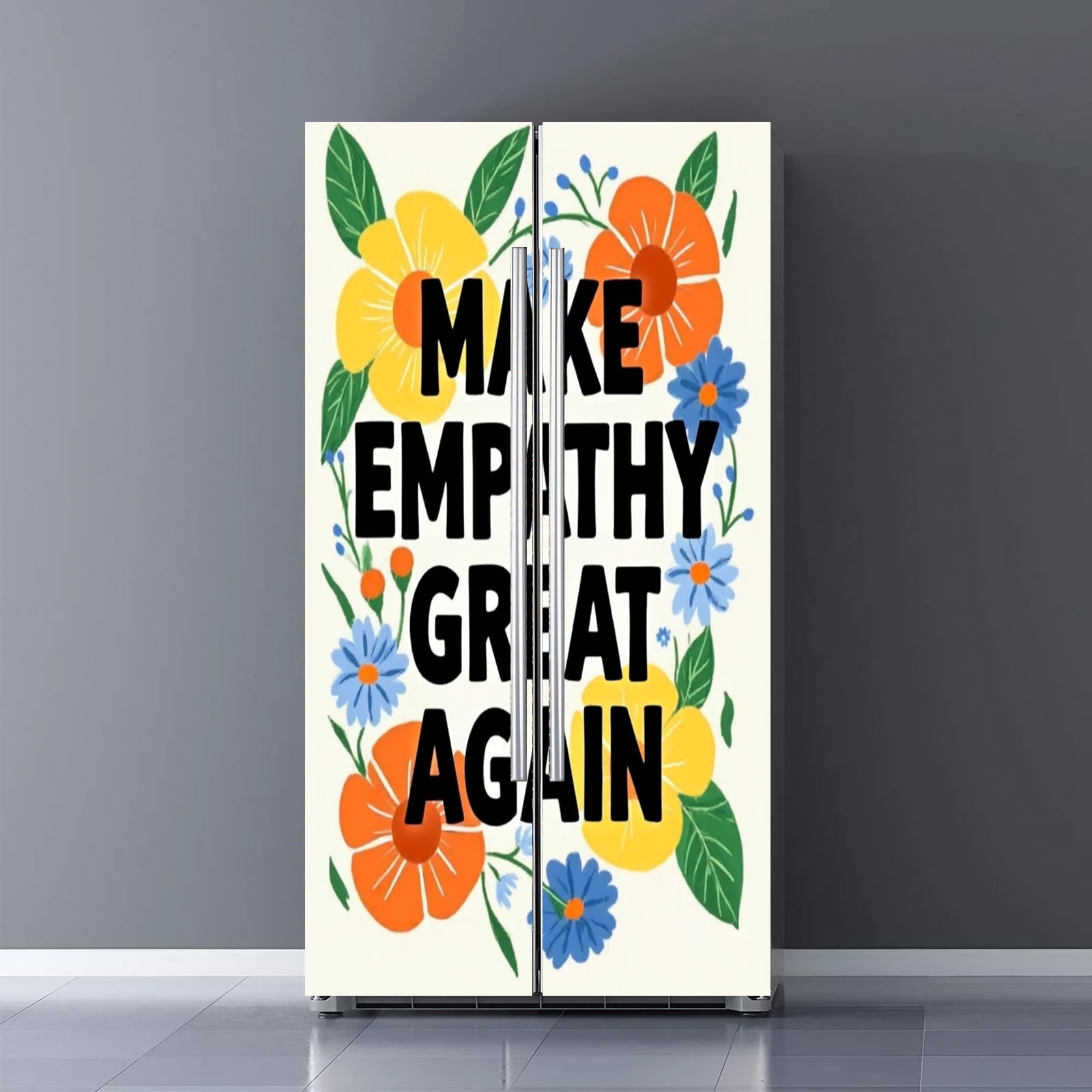 Fridge Door Wrap Vinyl Sticker Decor Front Refrigerator PVC Wallpaper ...