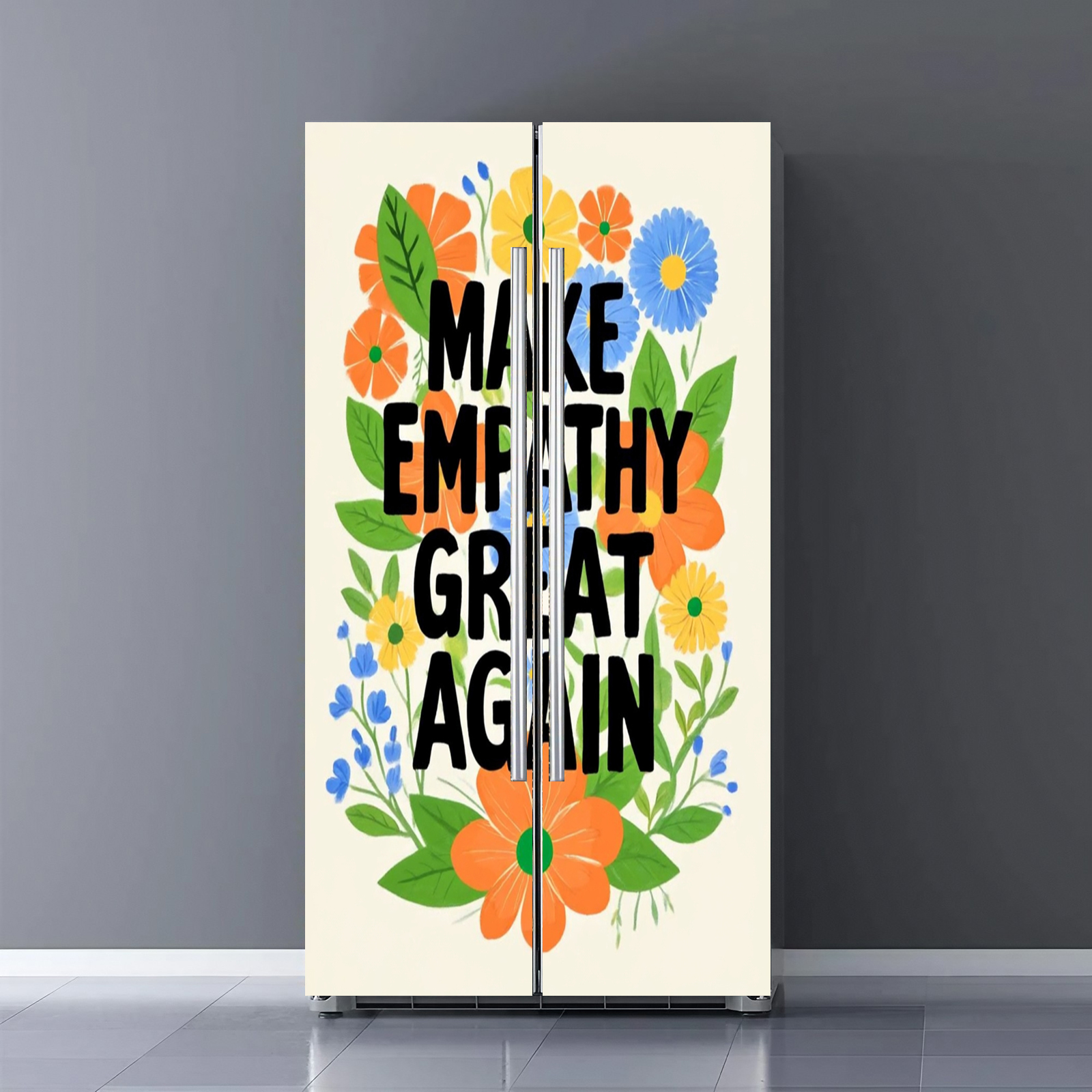 Fridge Door Wrap Vinyl Sticker Decor Front Refrigerator PVC Wallpaper ...