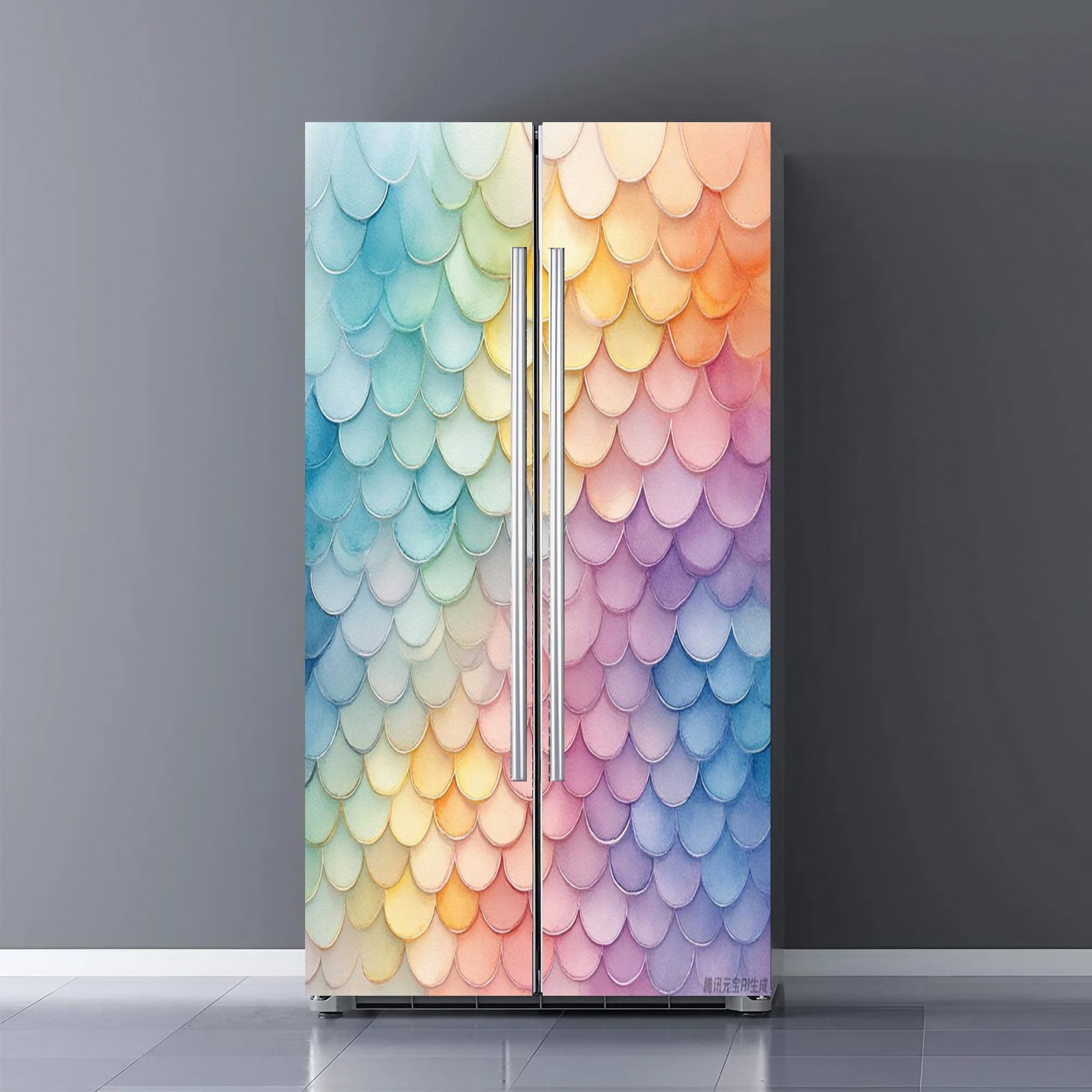 Fridge Door Wrap Vinyl Sticker Decor Front Refrigerator PVC Wallpaper ...