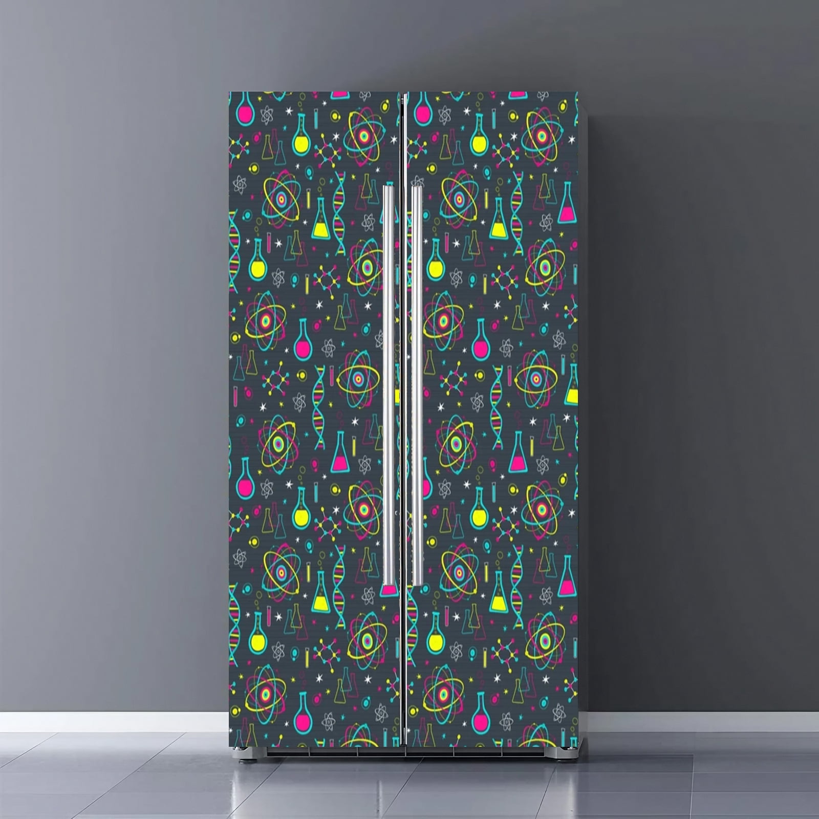 Fridge Door Wrap Vinyl Sticker Decor Front Refrigerator PVC Wallpaper ...