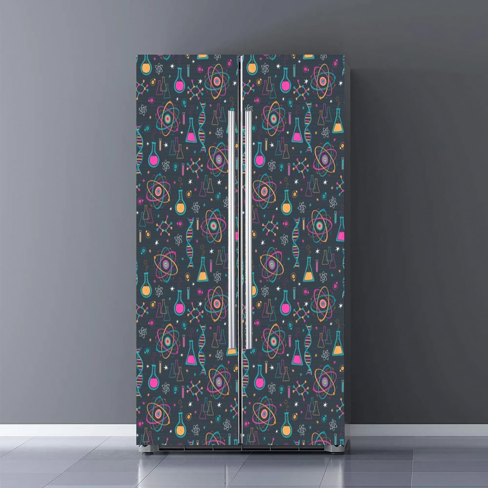 Fridge Door Wrap Vinyl Sticker Decor Front Refrigerator PVC Wallpaper ...