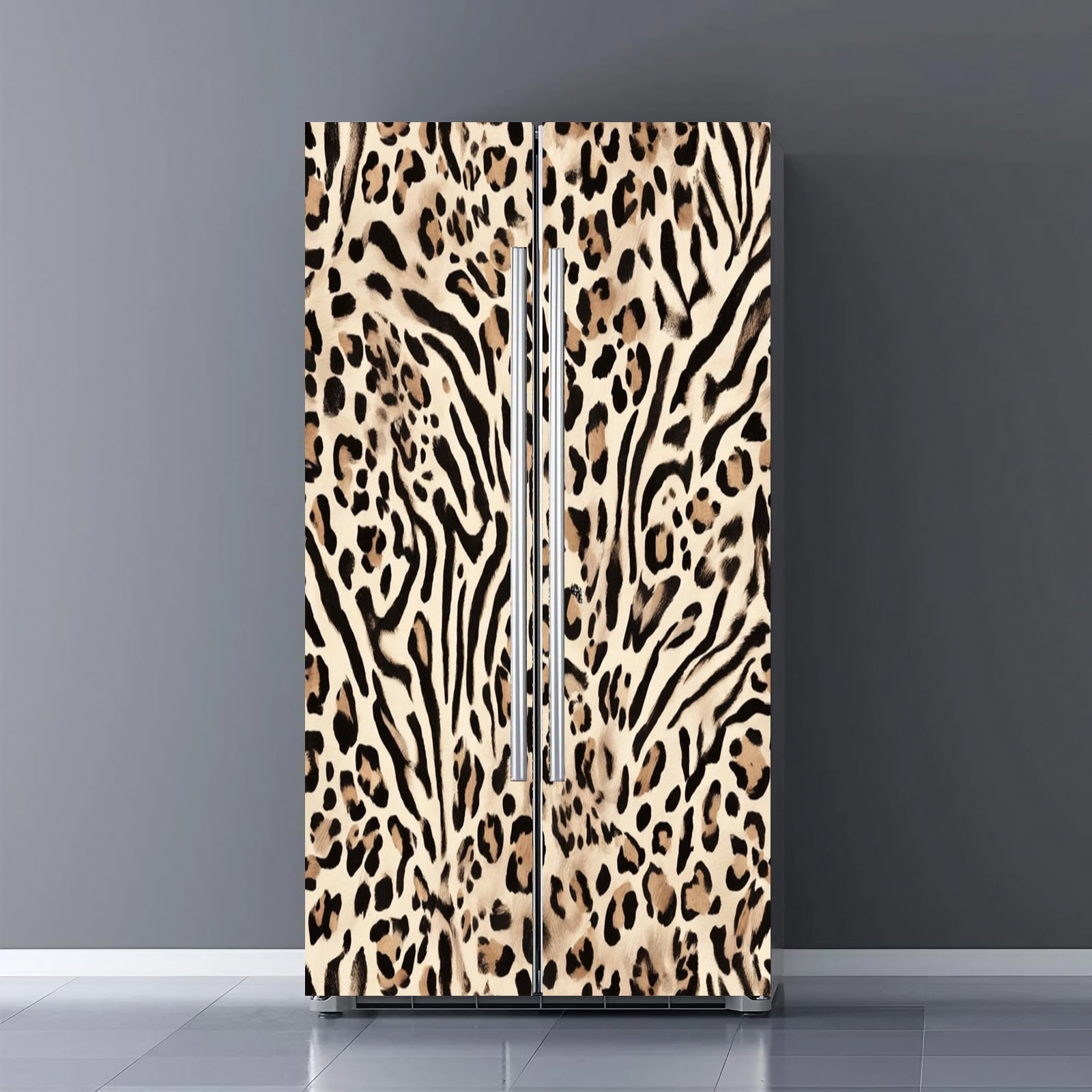 Fridge Door Wrap Vinyl Sticker Decor Front Refrigerator PVC Wallpaper ...