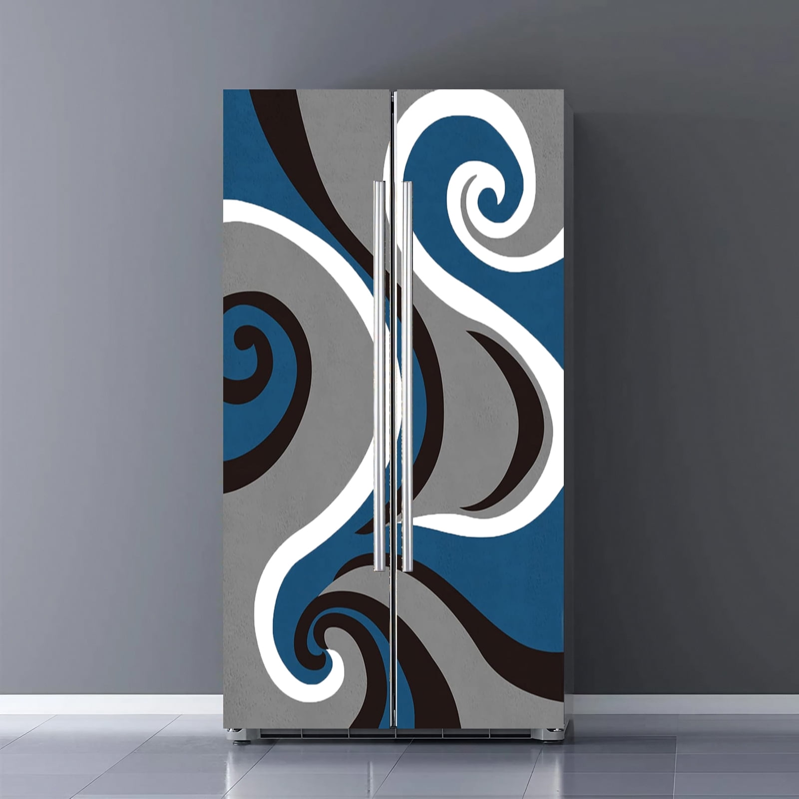 Fridge Door Wrap Vinyl Sticker Decor Front Refrigerator PVC Wallpaper ...