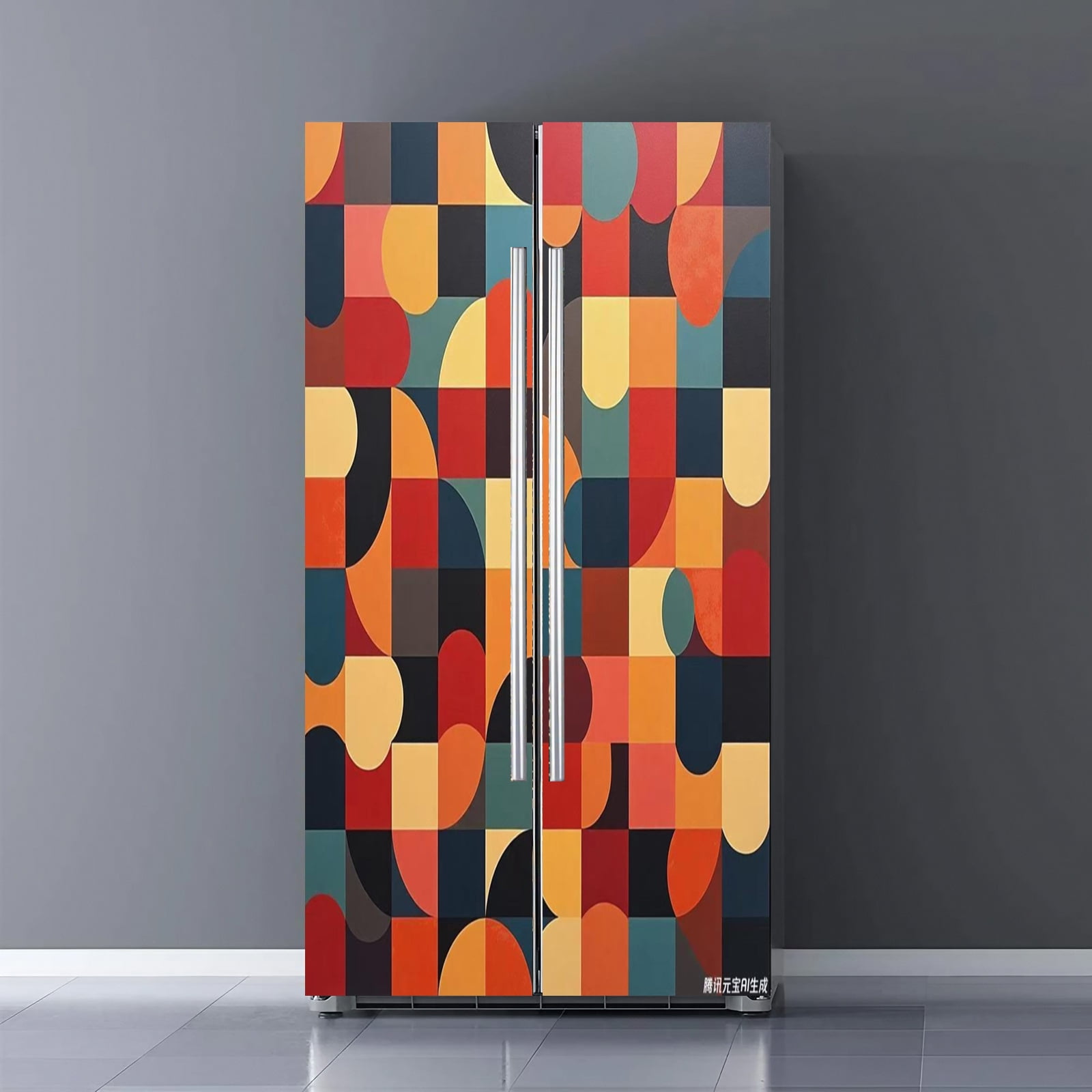 Fridge Door Wrap Vinyl Sticker Decor Front Refrigerator PVC Wallpaper ...