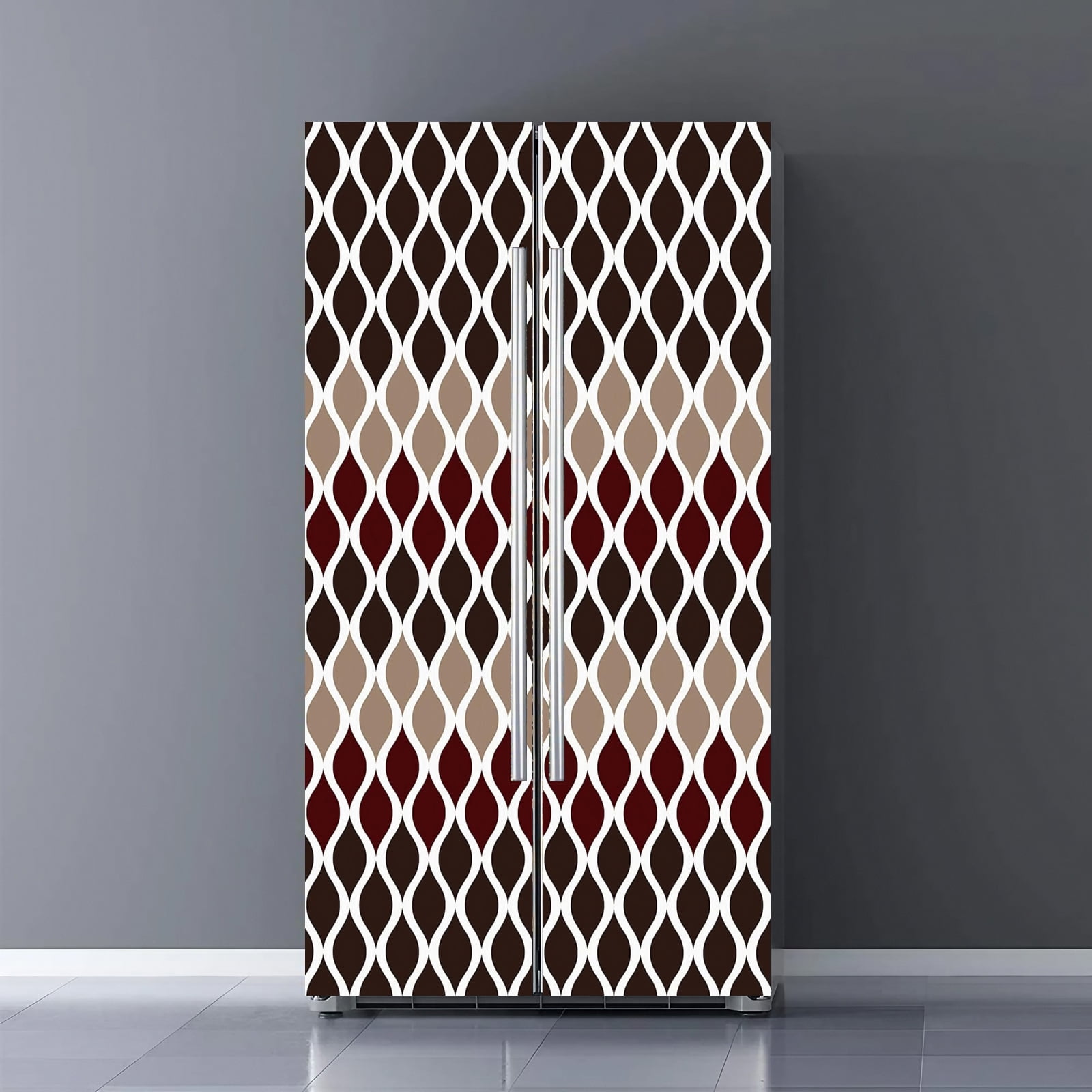 Fridge Door Wrap Vinyl Sticker Decor Front Refrigerator PVC Wallpaper ...