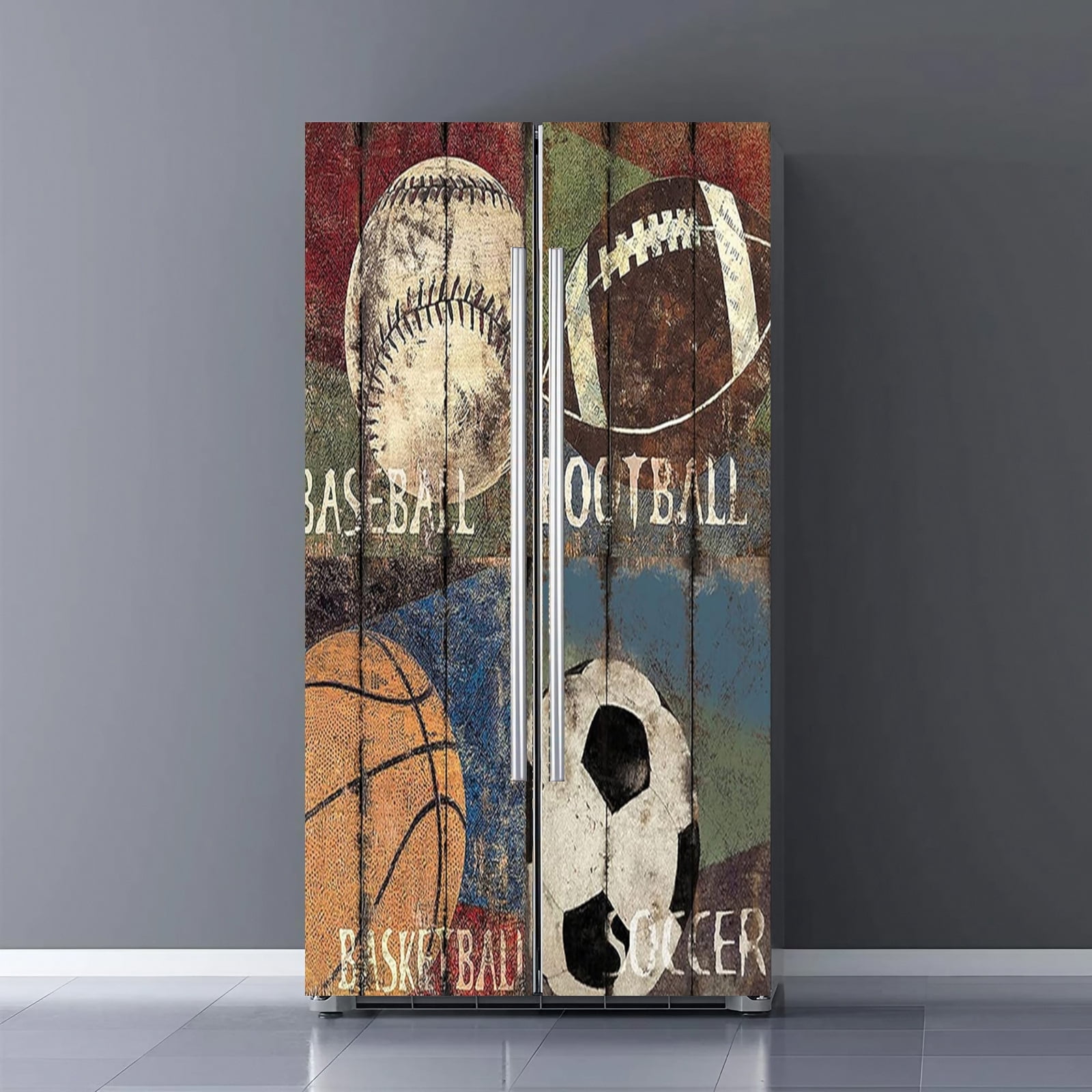 Fridge Door Wrap Vinyl Sticker Decor Front Refrigerator PVC Wallpaper ...