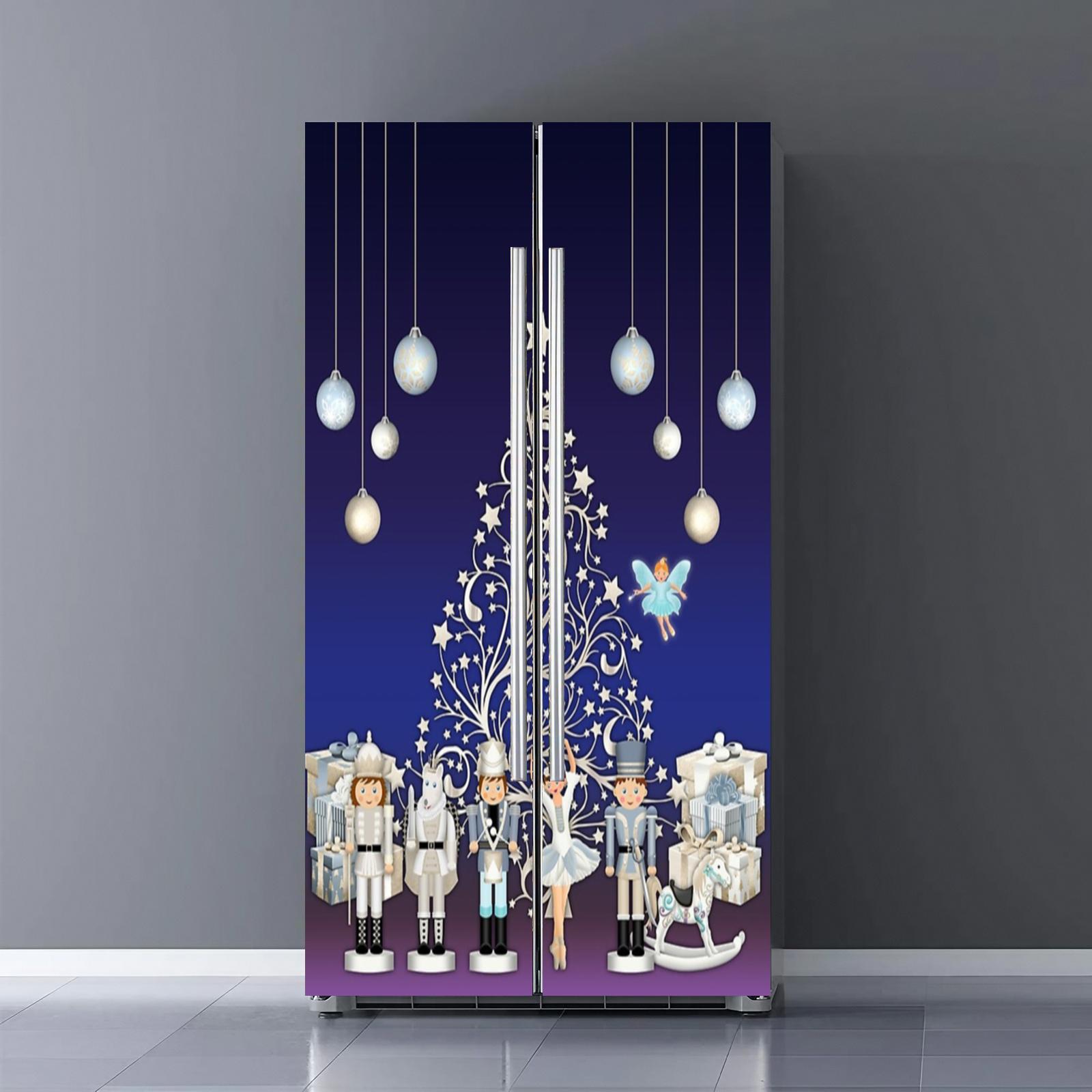 Fridge Door Wrap Vinyl Sticker Decor Front Refrigerator PVC Wallpaper ...