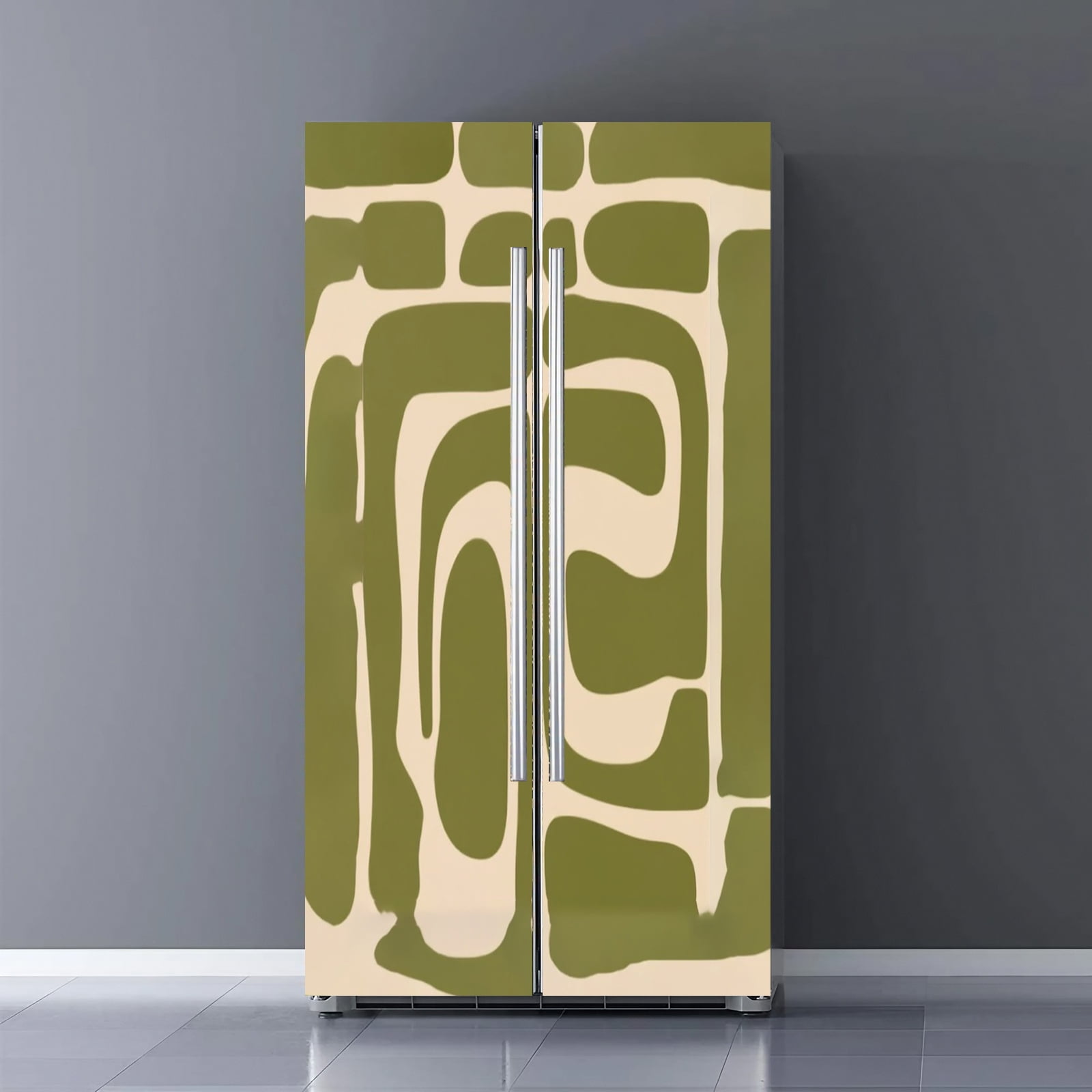 Fridge Door Wrap Vinyl Sticker Decor Front Refrigerator PVC Wallpaper ...