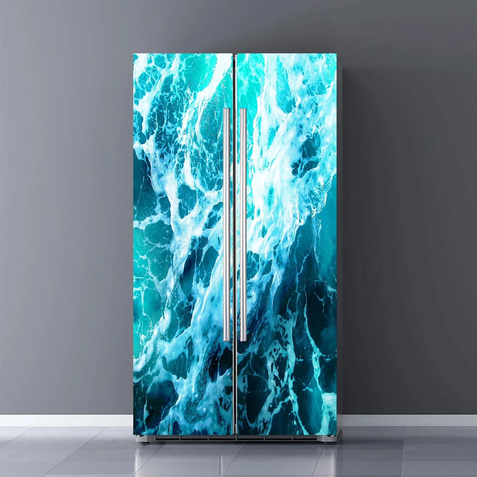 Fridge Door Wrap Vinyl Sticker Decor Front Refrigerator PVC Wallpaper Decal Out there in the ...