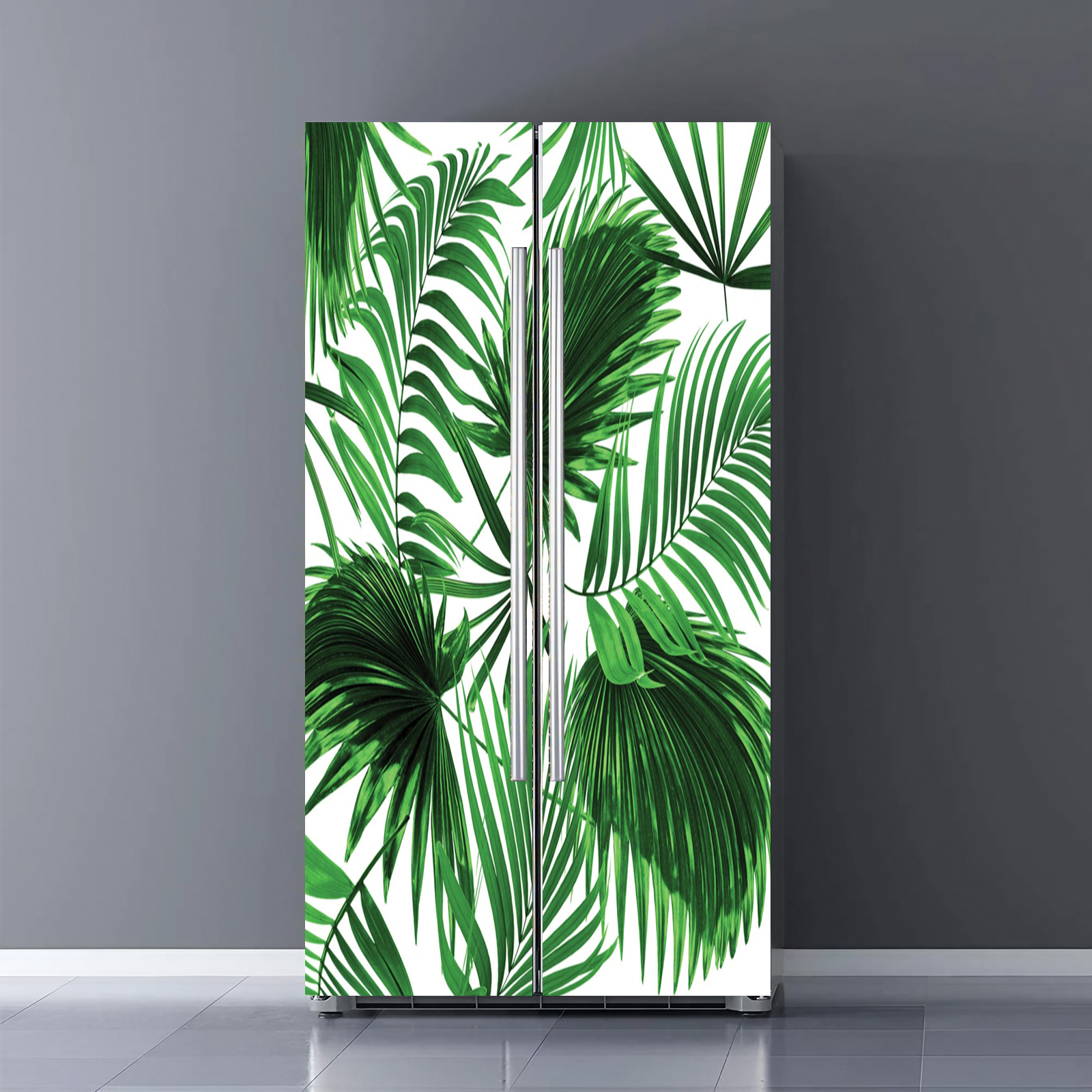 Fridge Door Wrap Vinyl Sticker Decor Front Refrigerator PVC Wallpaper ...