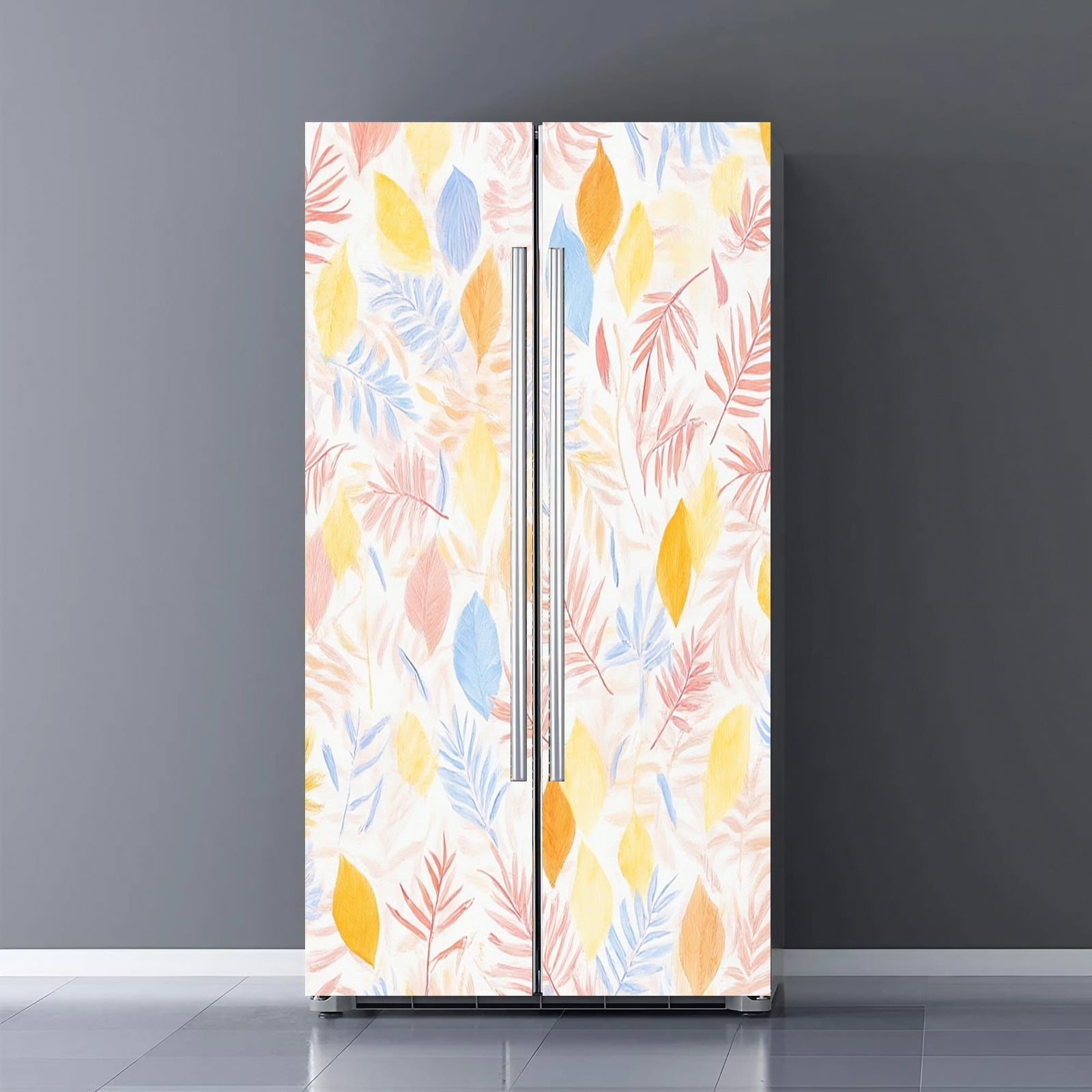 Fridge Door Wrap Vinyl Sticker Decor Front Refrigerator PVC Wallpaper ...