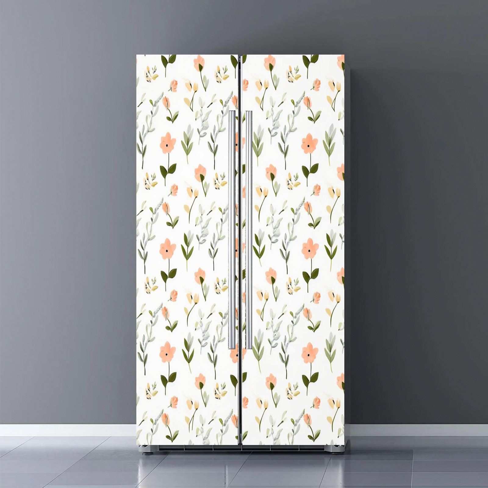 Fridge Door Wrap Vinyl Sticker Decor Front Refrigerator PVC Wallpaper ...