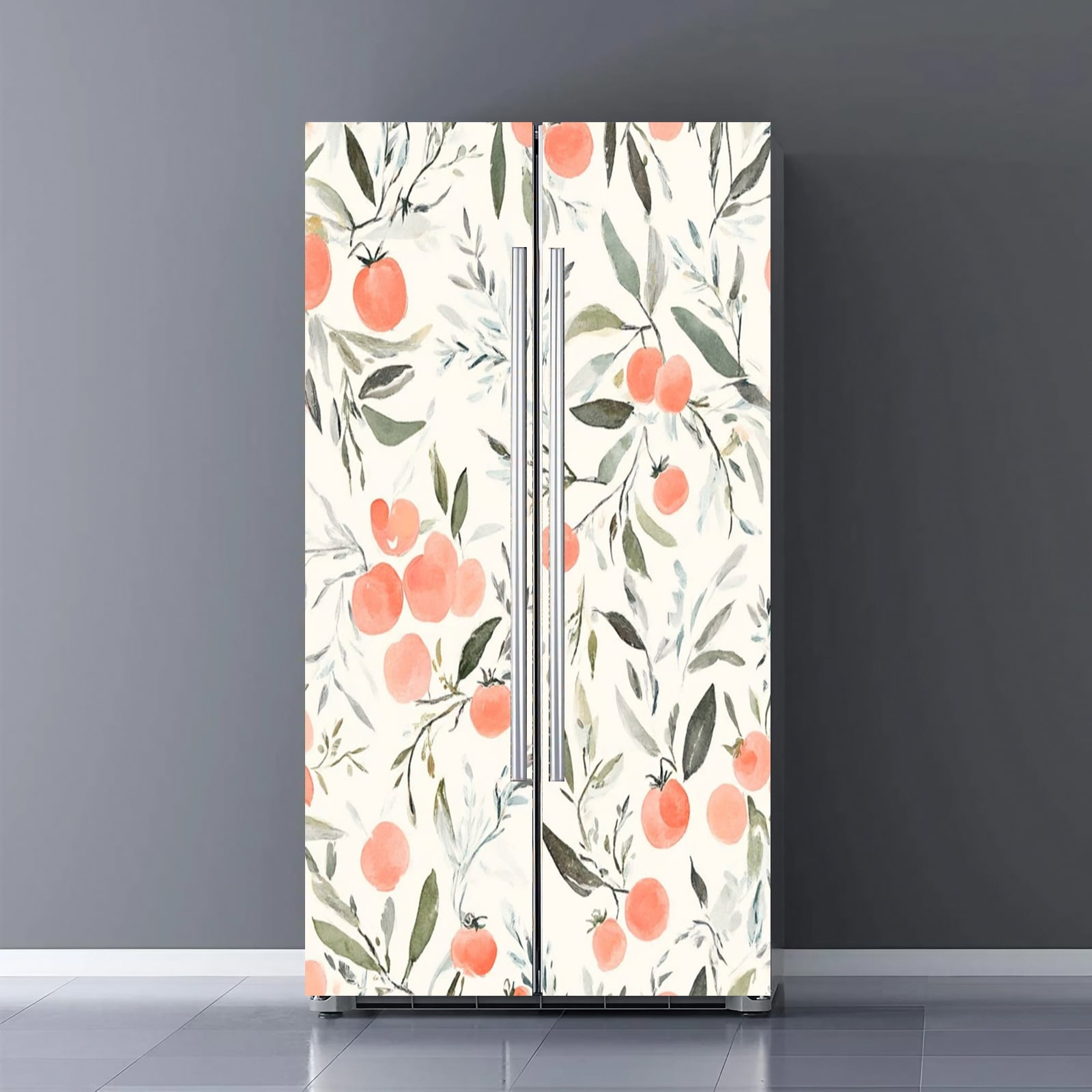 Fridge Door Wrap Vinyl Sticker Decor Front Refrigerator PVC Wallpaper ...