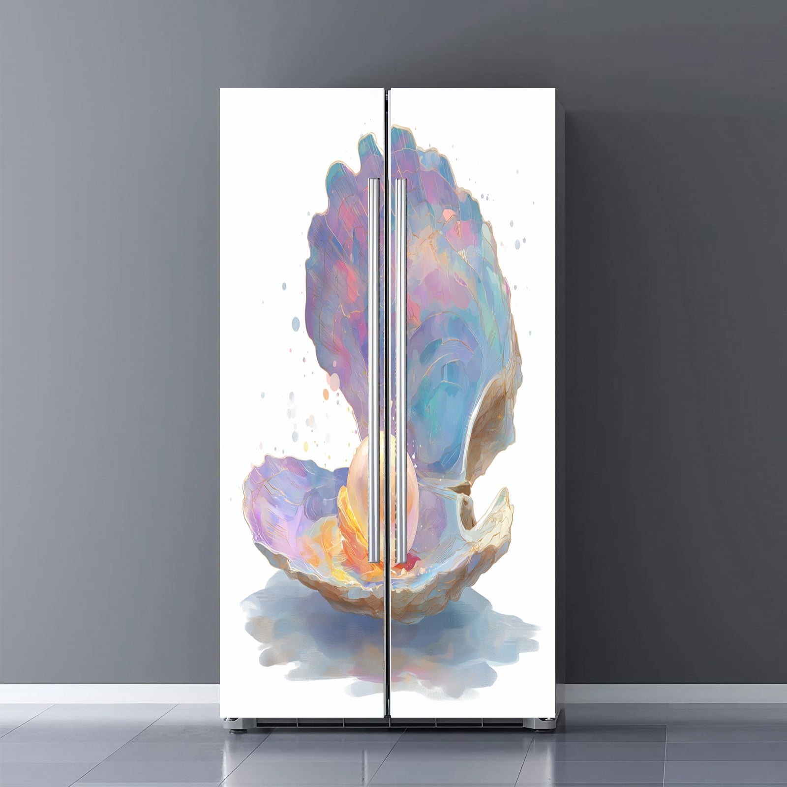 Fridge Door Wrap Vinyl Sticker Decor Front Refrigerator PVC Wallpaper ...