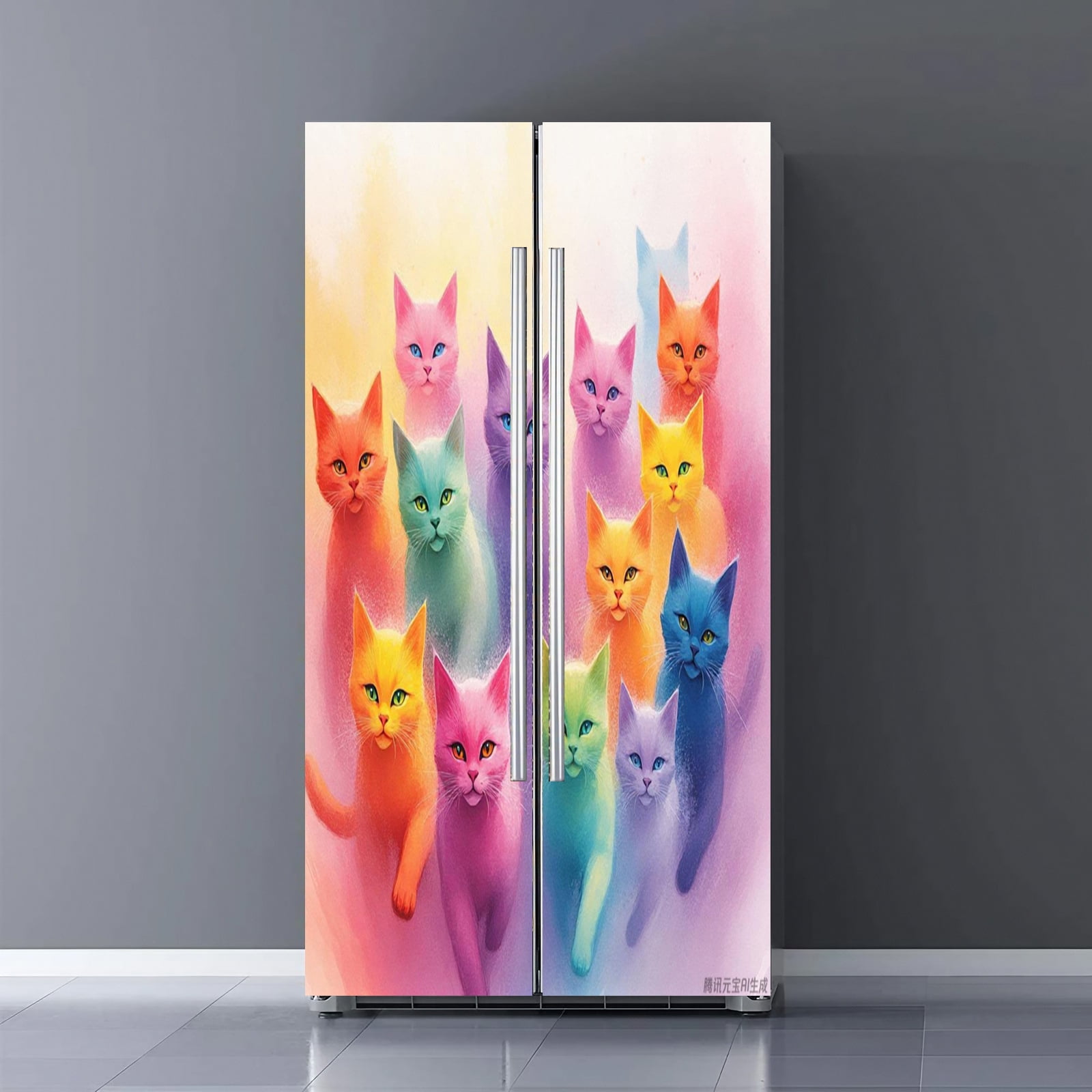 Fridge Door Wrap Vinyl Sticker Decor Front Refrigerator PVC Wallpaper ...