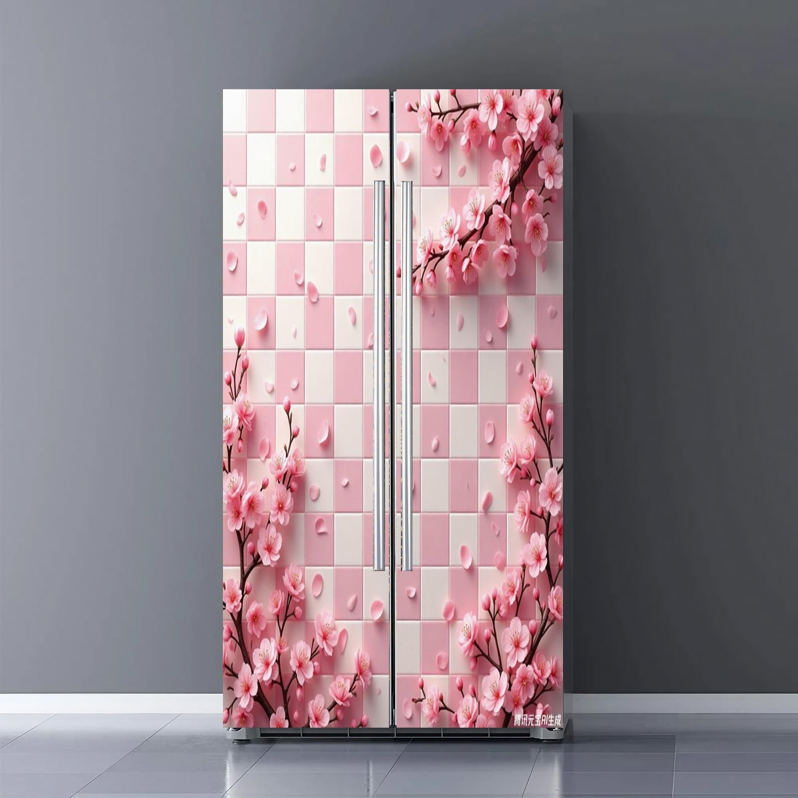 Fridge Door Wrap Vinyl Sticker Decor Front Refrigerator PVC Wallpaper ...