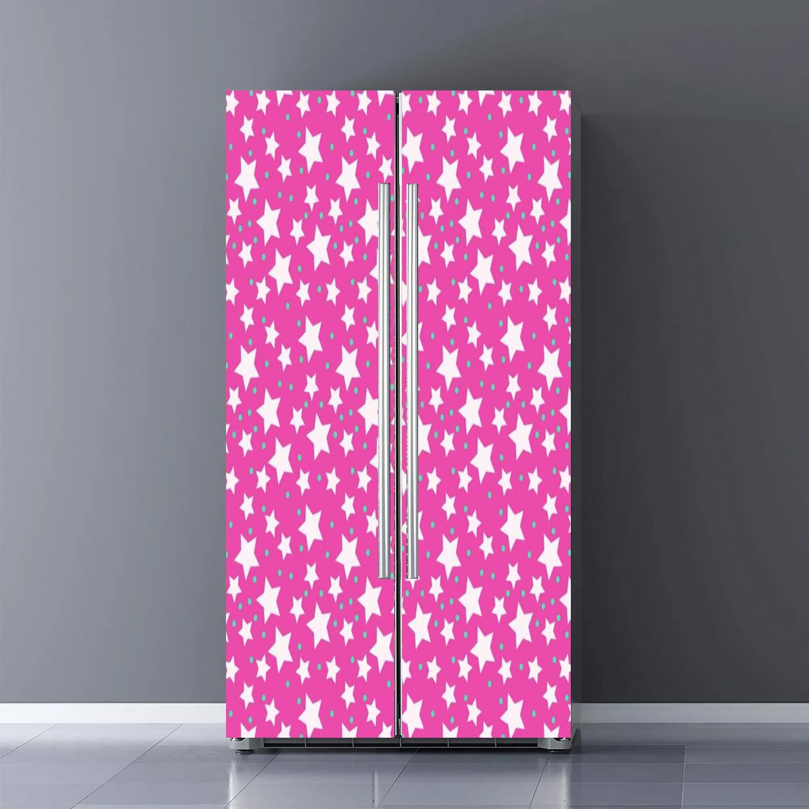 Fridge Door Wrap Vinyl Sticker Decor Front Refrigerator PVC Wallpaper ...