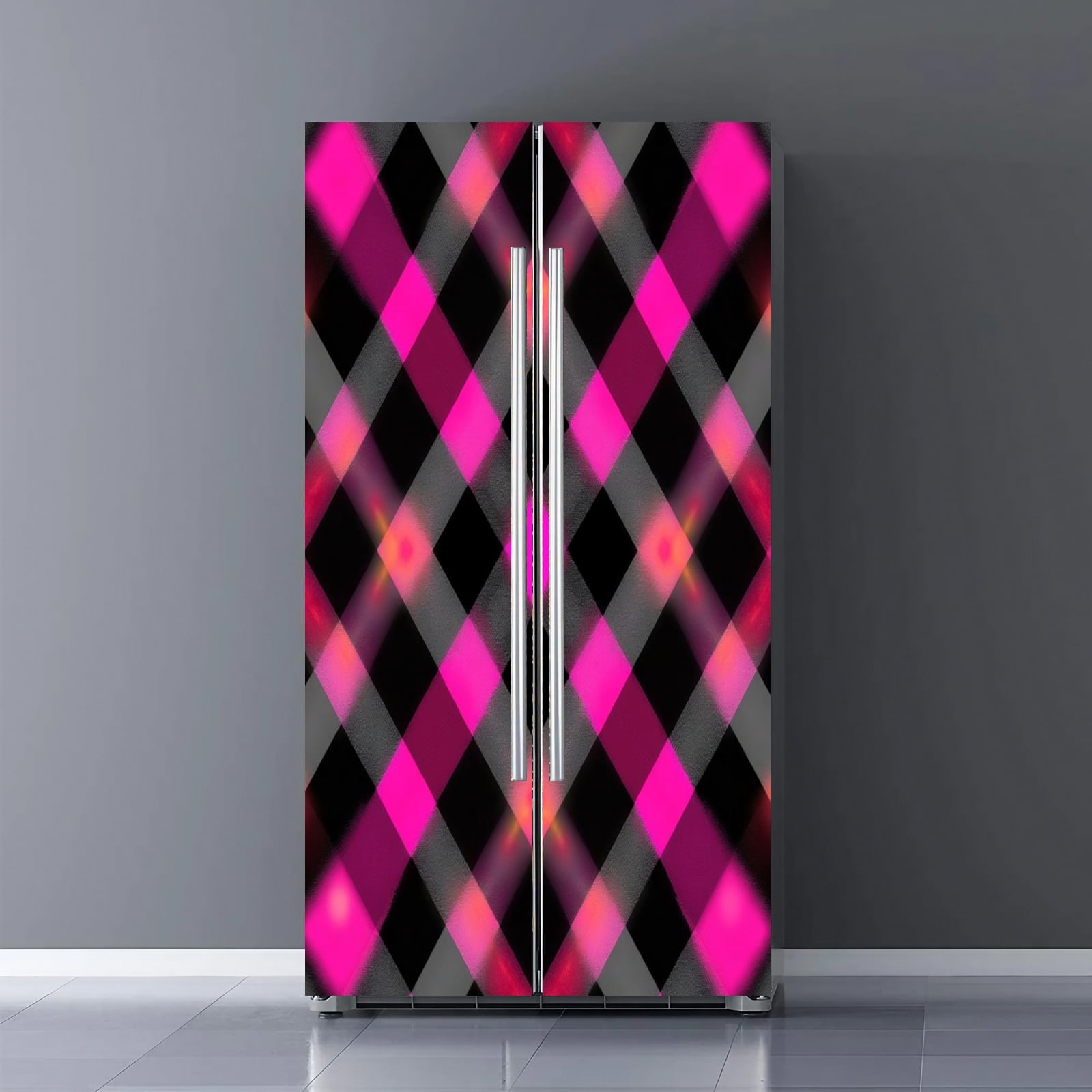 Fridge Door Wrap Vinyl Sticker Decor Front Refrigerator PVC Wallpaper ...