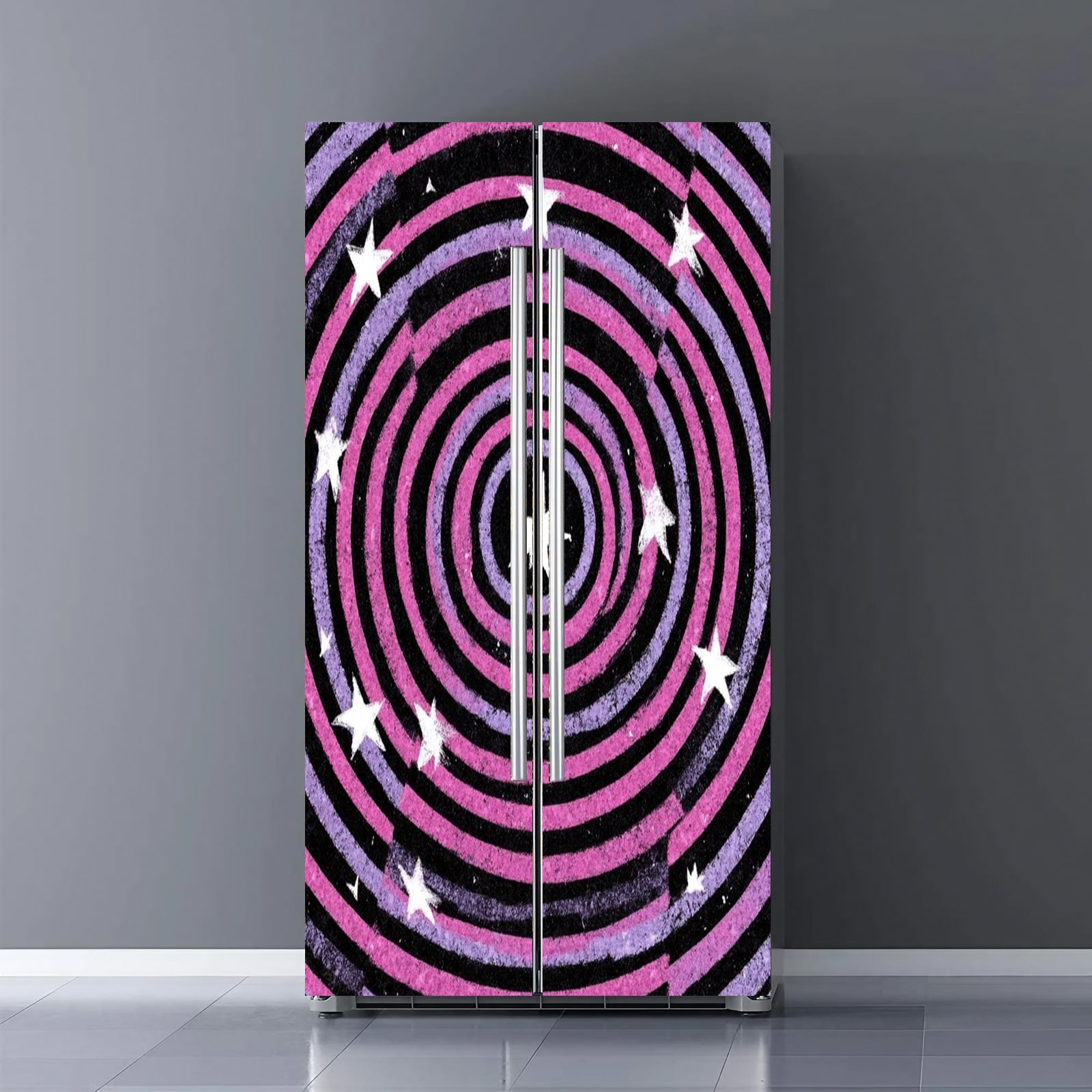 Fridge Door Wrap Vinyl Sticker Decor Front Refrigerator PVC Wallpaper ...