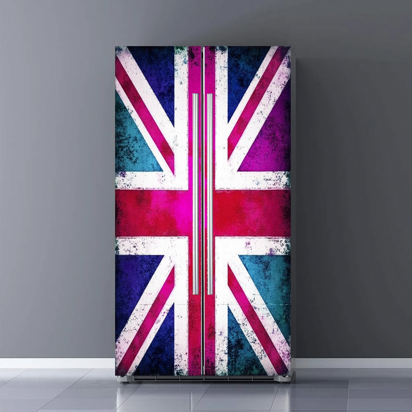 Fridge Door Wrap Vinyl Sticker Decor Front Refrigerator PVC Wallpaper ...