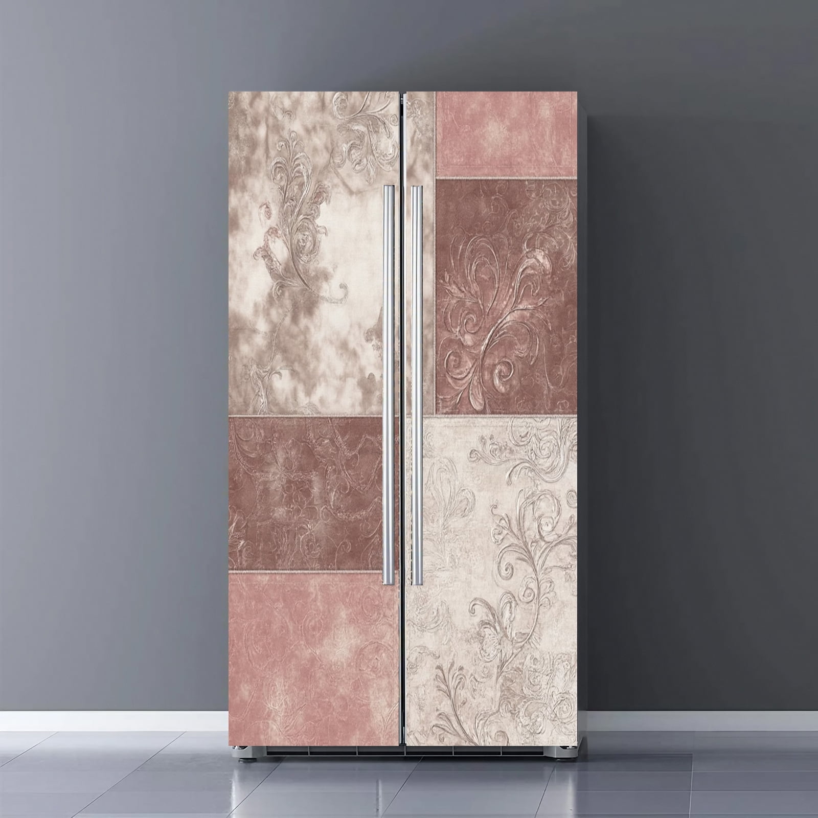 Fridge Door Wrap Vinyl Sticker Decor Front Refrigerator PVC Wallpaper ...