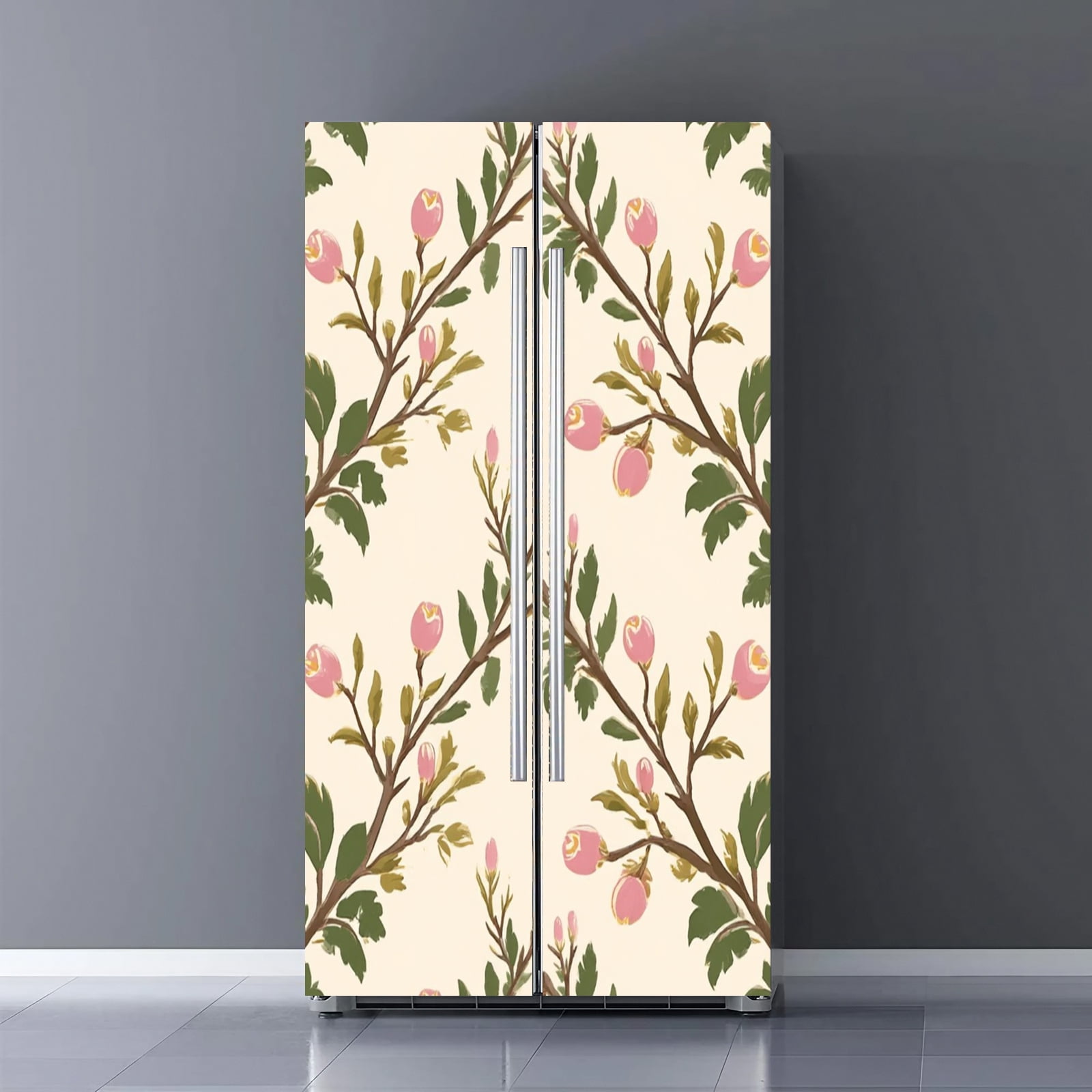 Fridge Door Wrap Vinyl Sticker Decor Front Refrigerator PVC Wallpaper ...