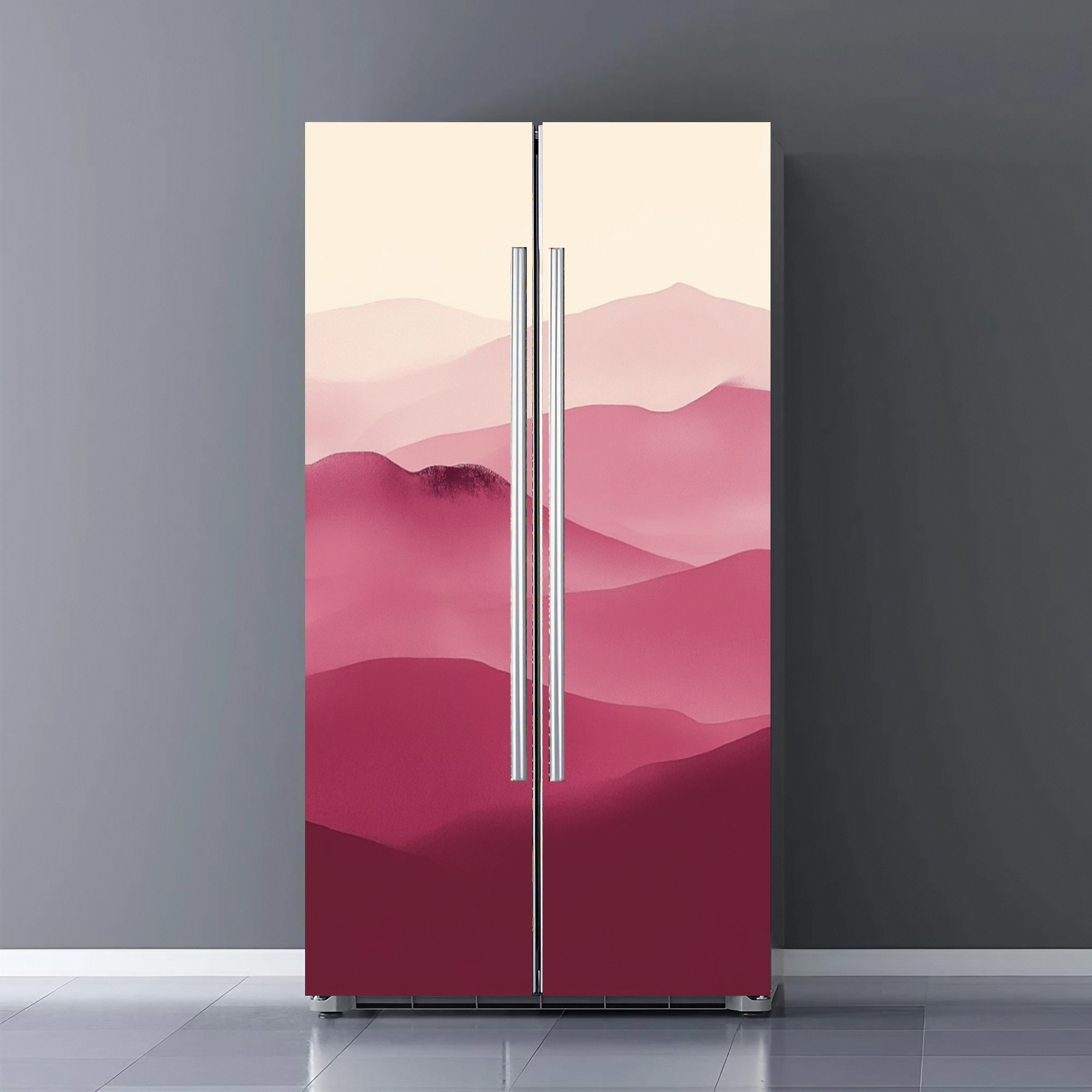 Fridge Door Wrap Vinyl Sticker Decor Front Refrigerator PVC Wallpaper ...