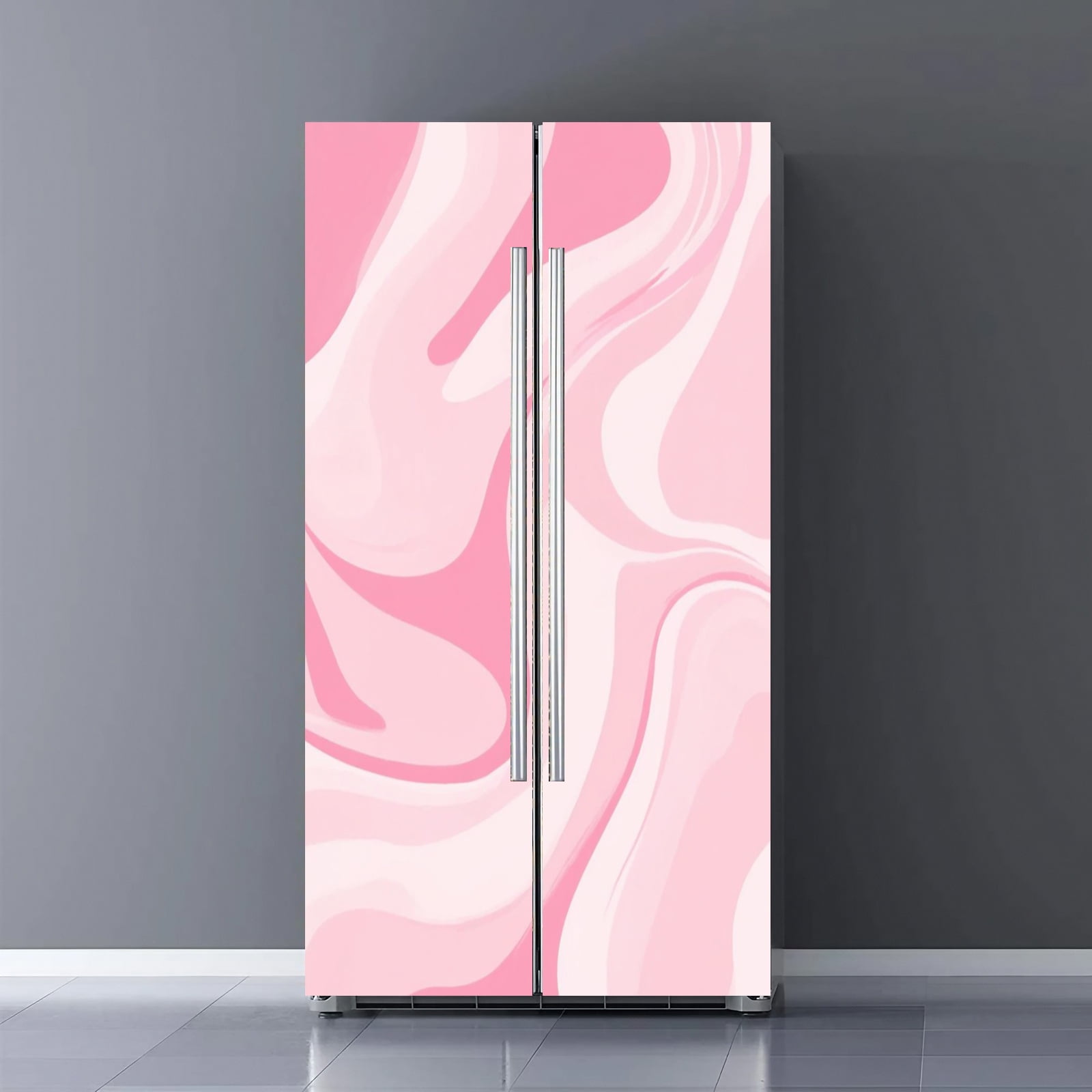 Fridge Door Wrap Vinyl Sticker Decor Front Refrigerator PVC Wallpaper ...
