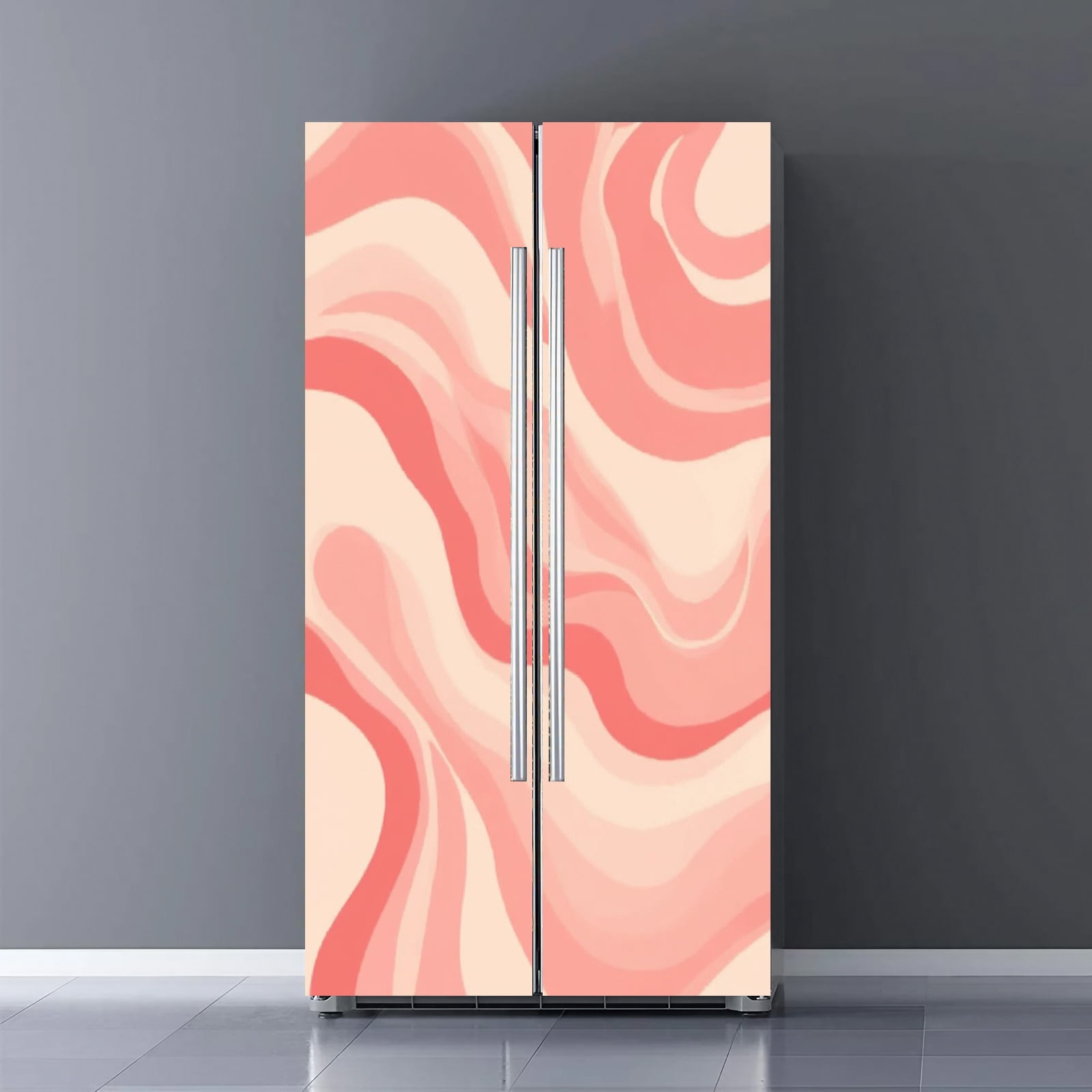 Fridge Door Wrap Vinyl Sticker Decor Front Refrigerator PVC Wallpaper ...