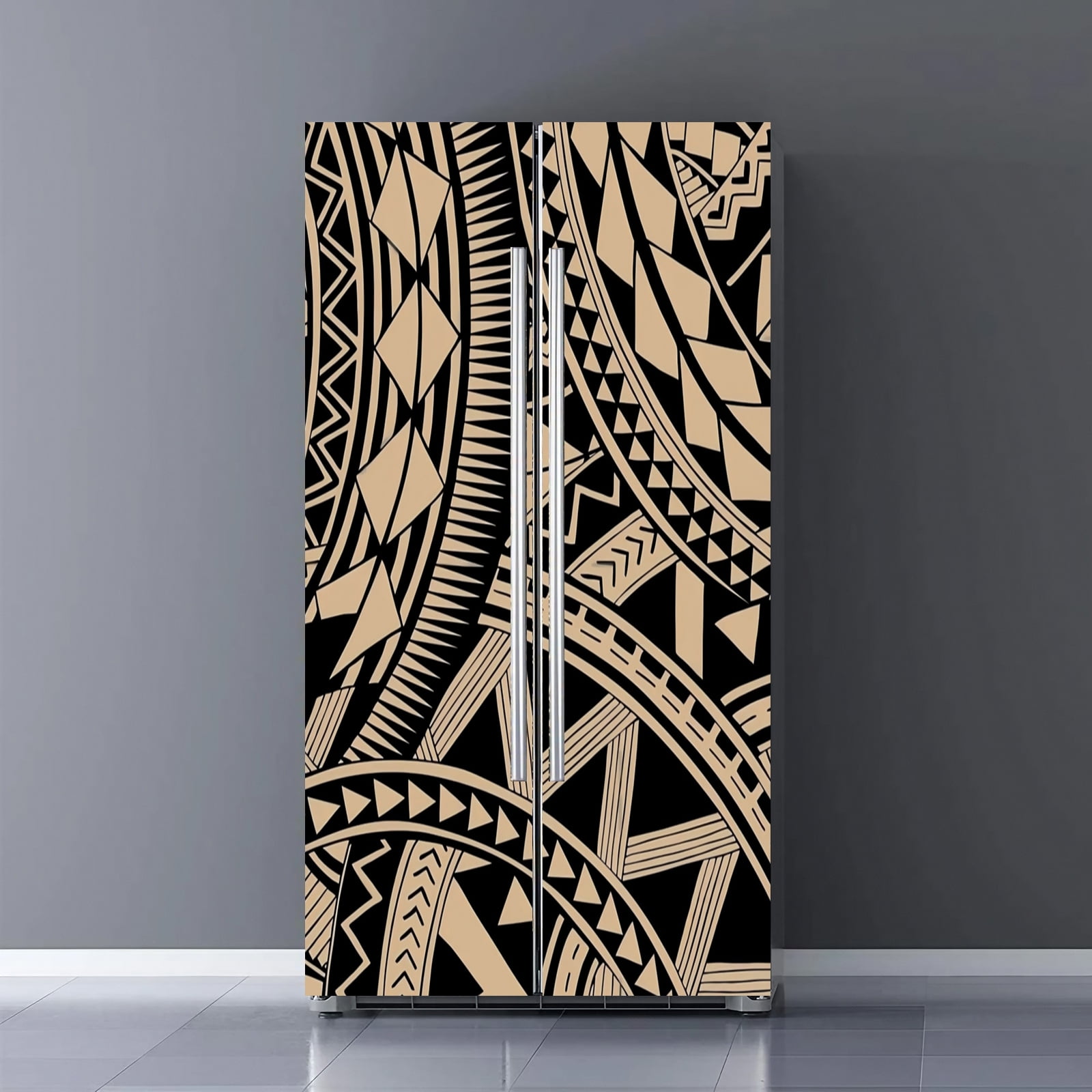 Fridge Door Wrap Vinyl Sticker Decor Front Refrigerator PVC Wallpaper ...