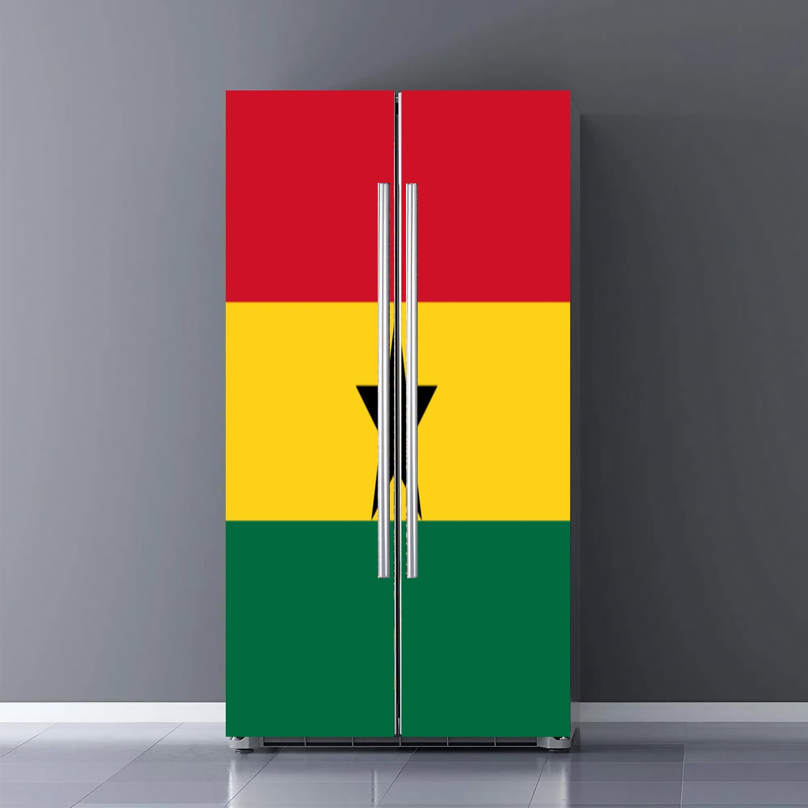 Fridge Door Wrap Vinyl Sticker Decor Front Refrigerator PVC Wallpaper ...