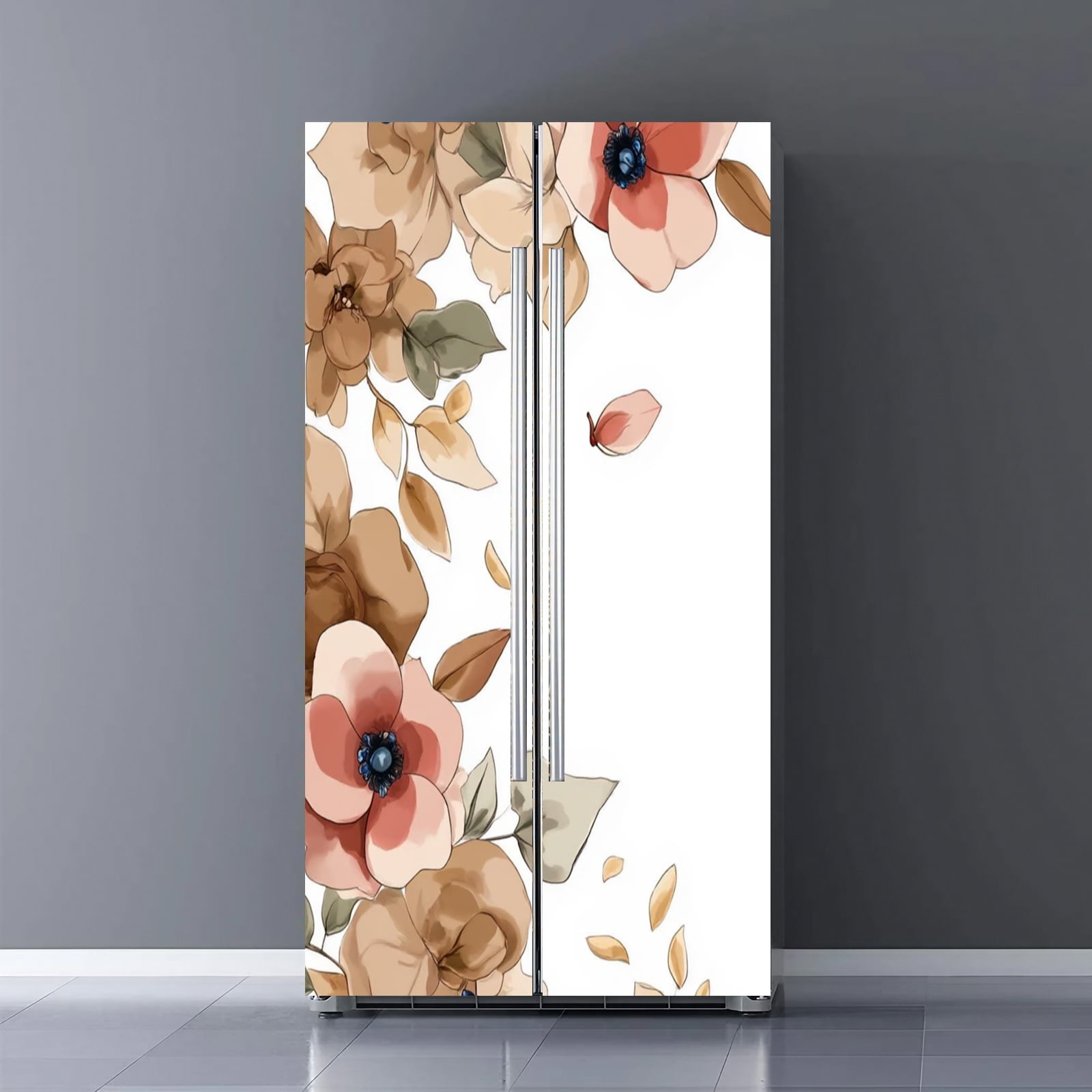 Fridge Door Wrap Vinyl Sticker Decor Front Refrigerator PVC Wallpaper ...